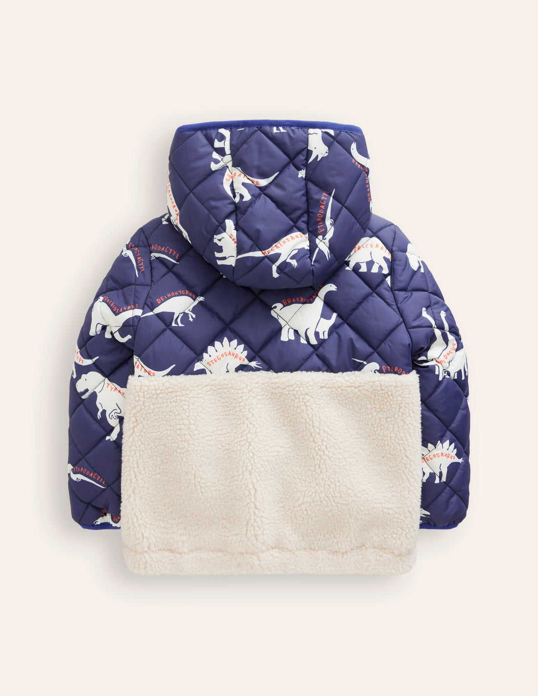 Borg Mix Jacket-College Navy Dino/ Borg | Boden UK