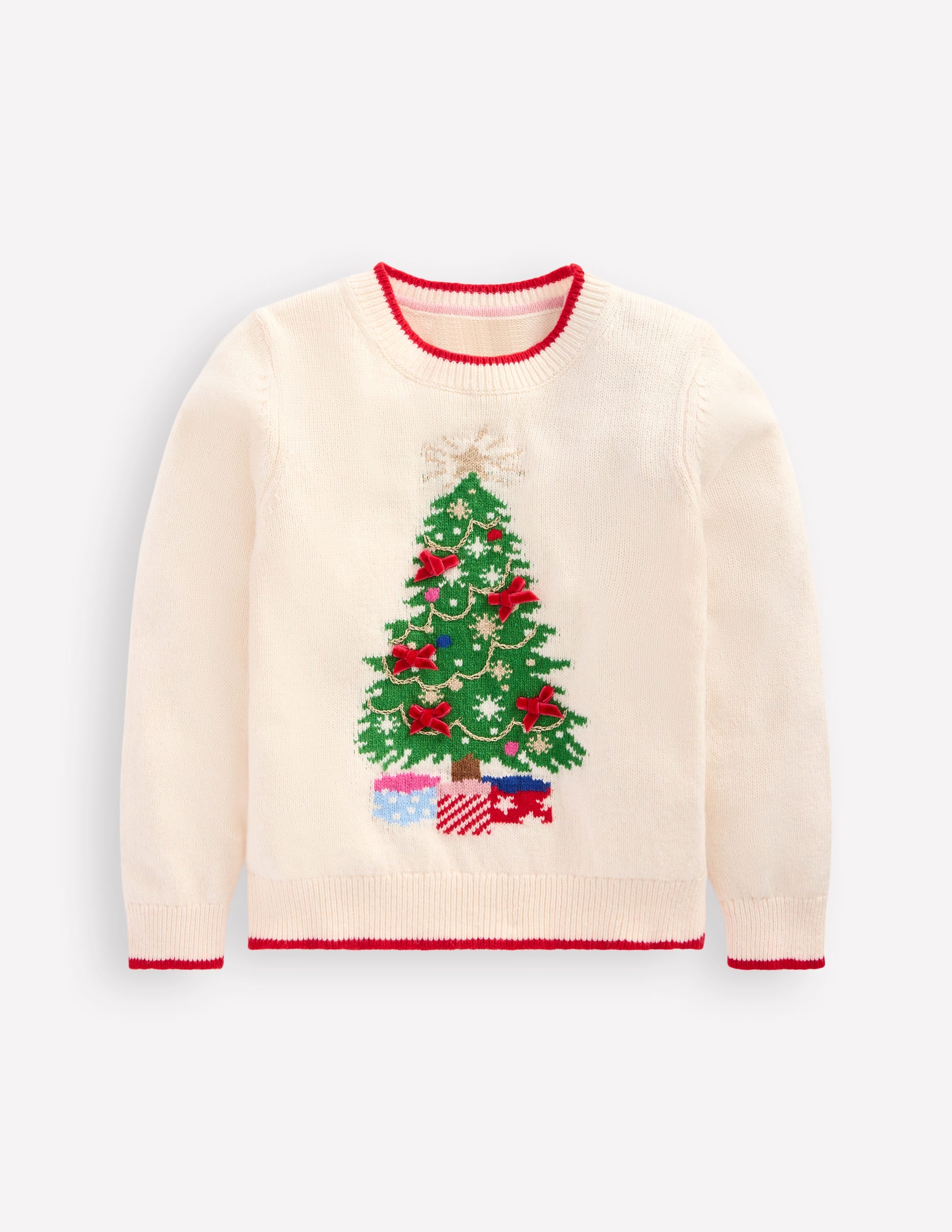 Fun Logo Jumper-Ecru Marl Tree | Boden UK