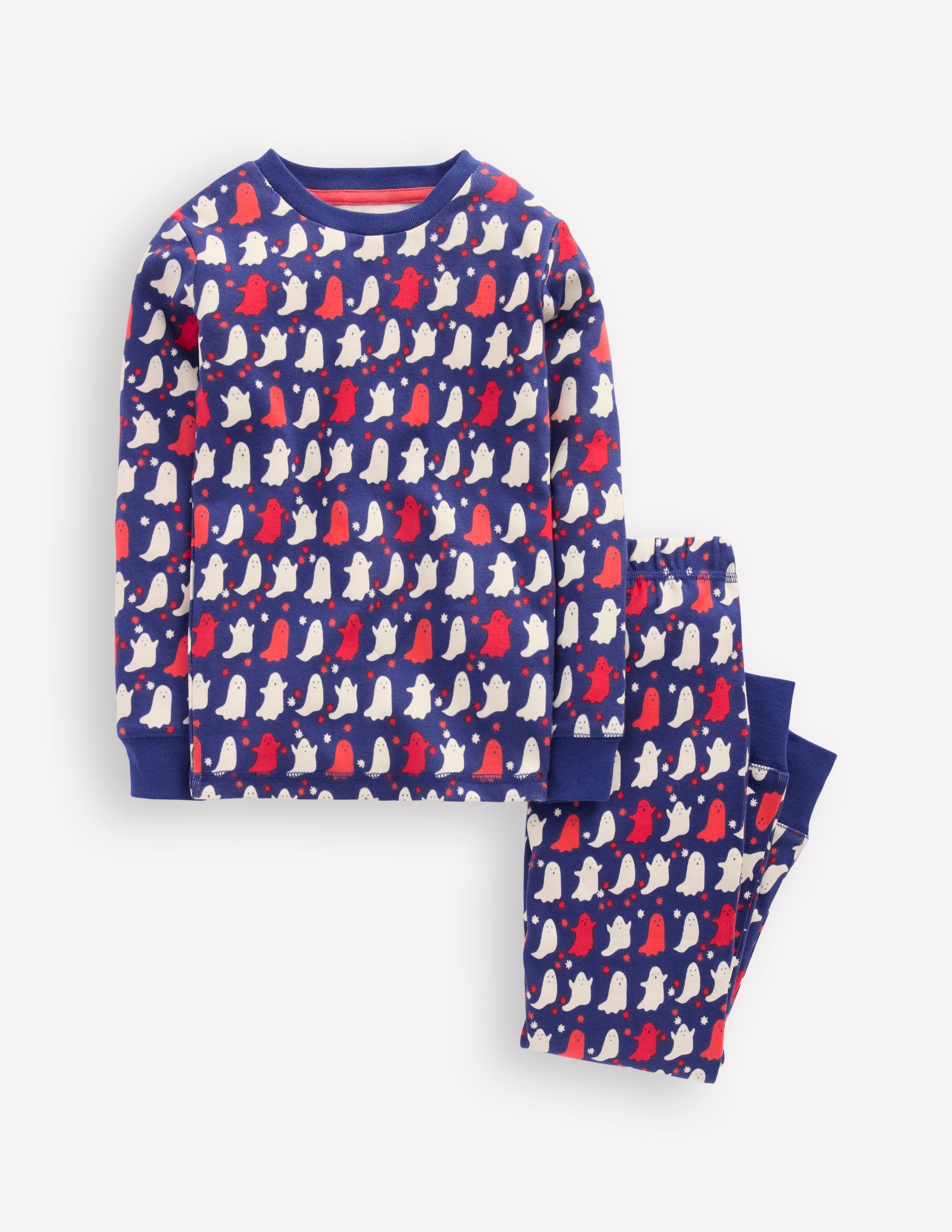 Snug Glow-in-the-dark Pyjamas-Twilight Blue Spooky Ghosts | Boden UK