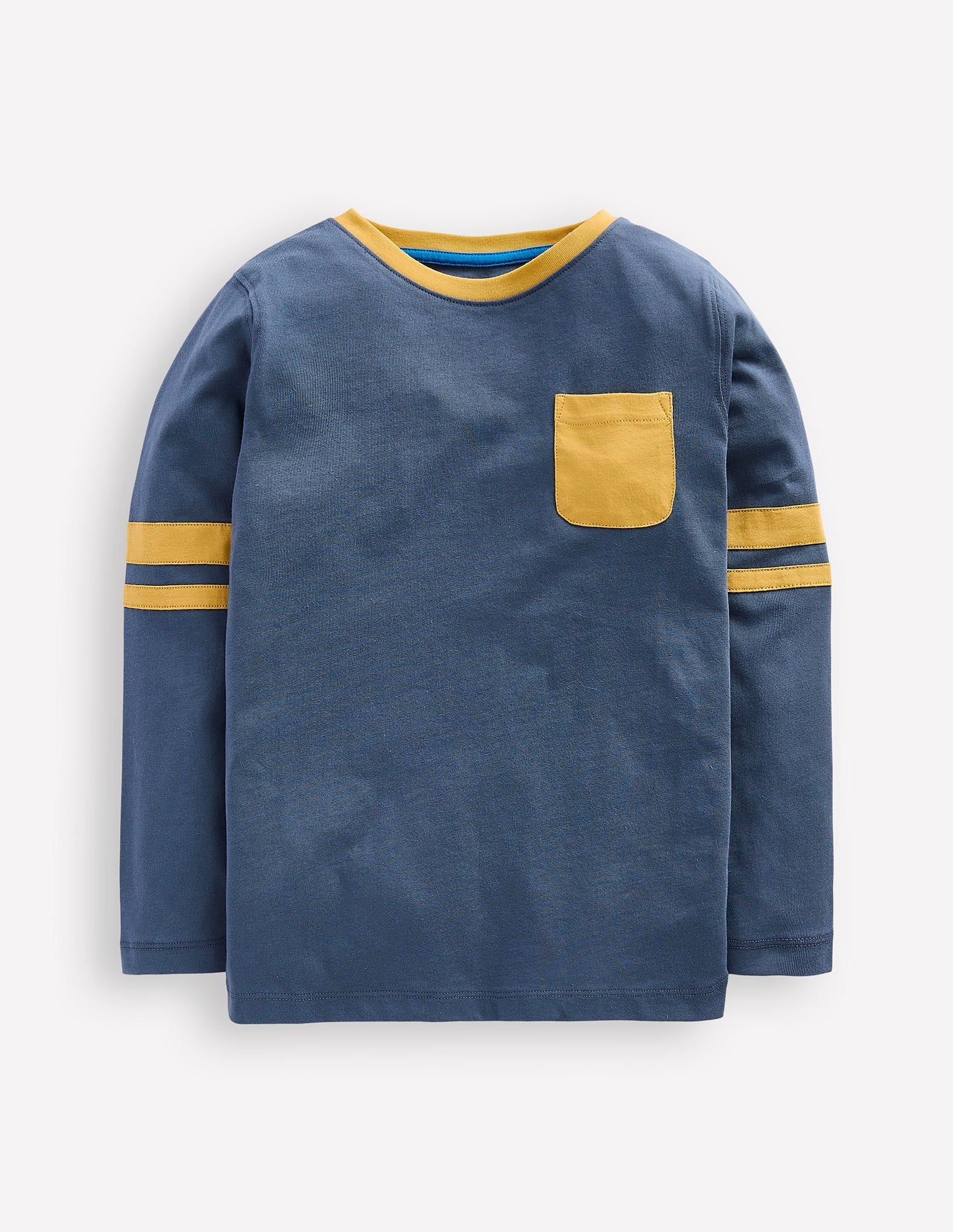 Colour Block T-shirt-Robot Blue/ Canary Yellow | Boden UK