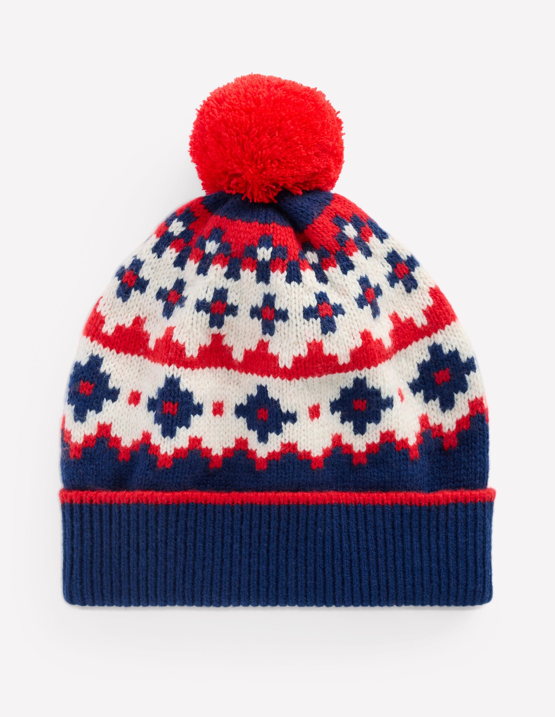 Fair Isle Beanie-College Navy Fair Isle | Boden UK