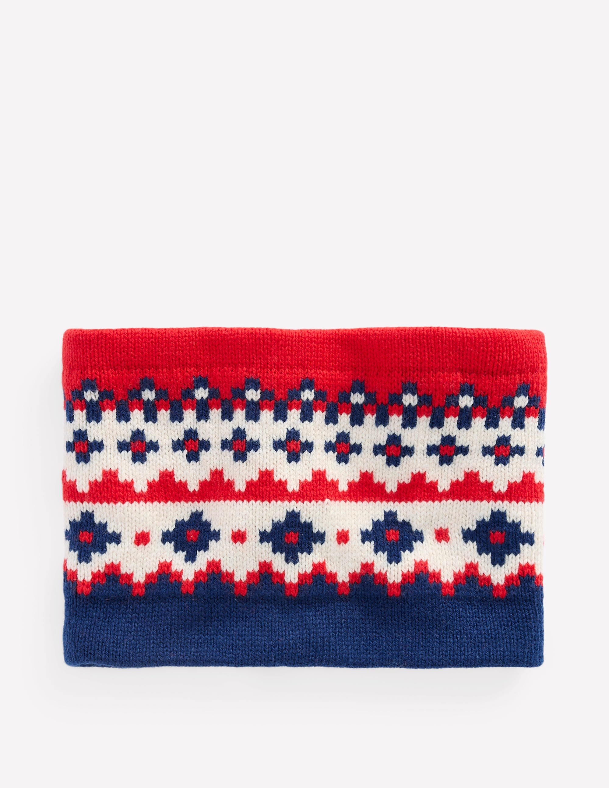Fair Isle Snood-College Navy Fair Isle | Boden UK