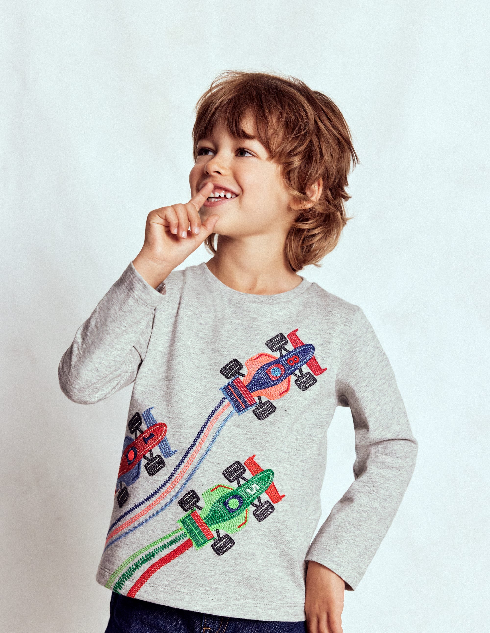 Superstitch Long Sleeve Top-Racing Cars | Boden UK