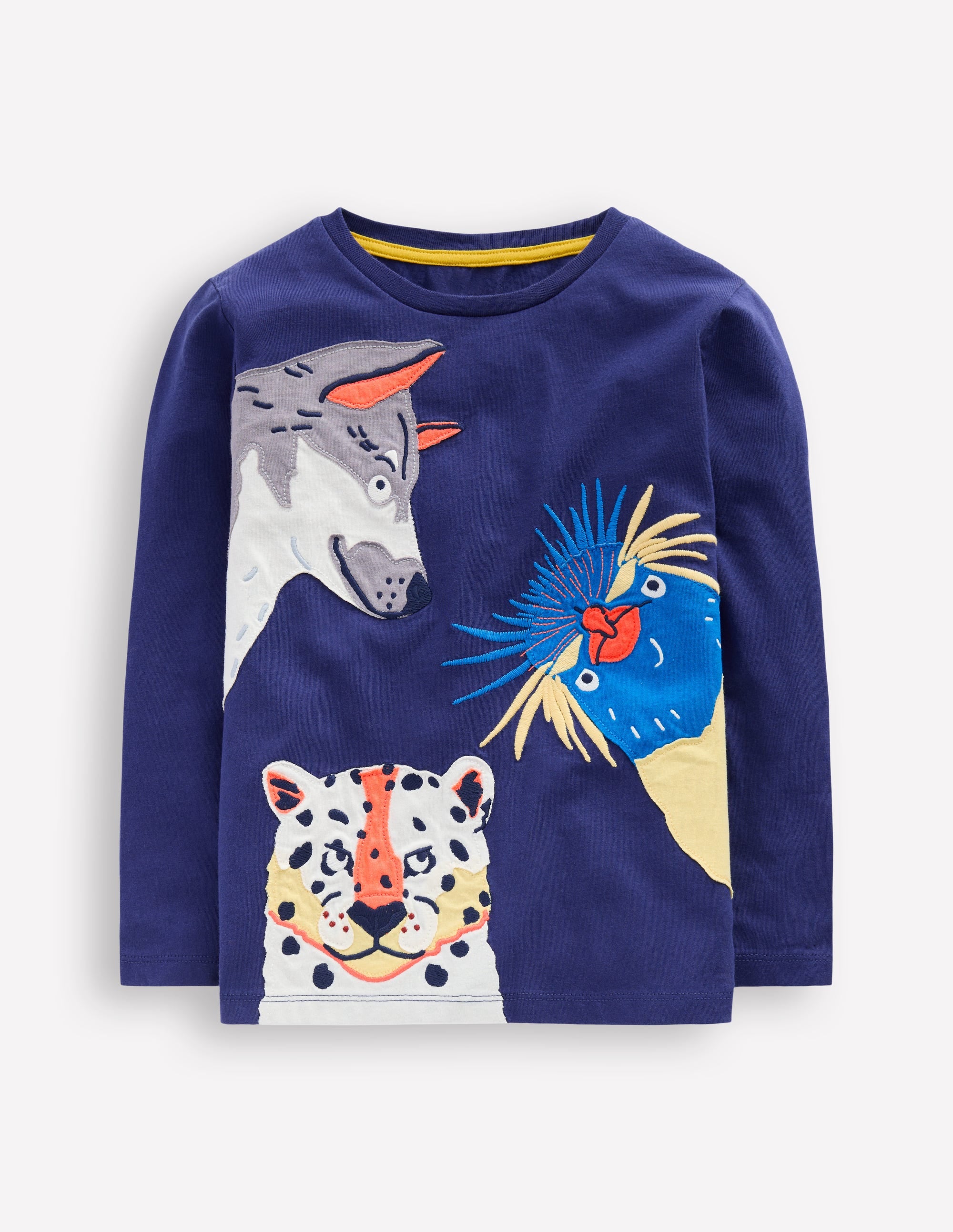 Long Sleeve Appliqué T-shirt-Twilight Arctic Peepers | Boden UK