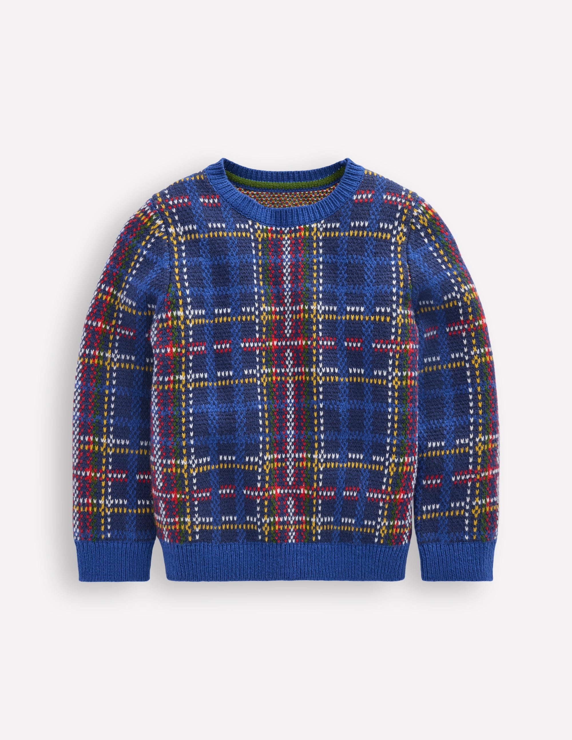 Heritage Check Jumper-Medieval Blue Check | Boden UK