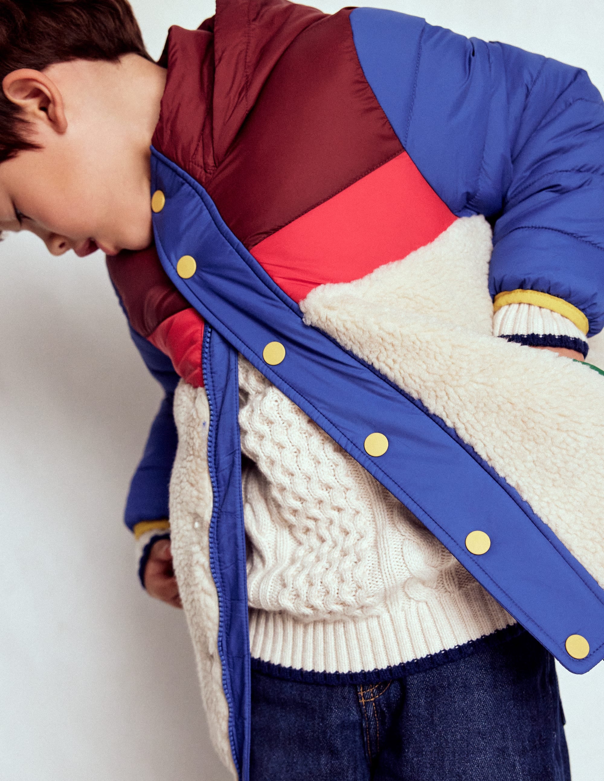 Borg Mix Jacket-Multi | Boden UK