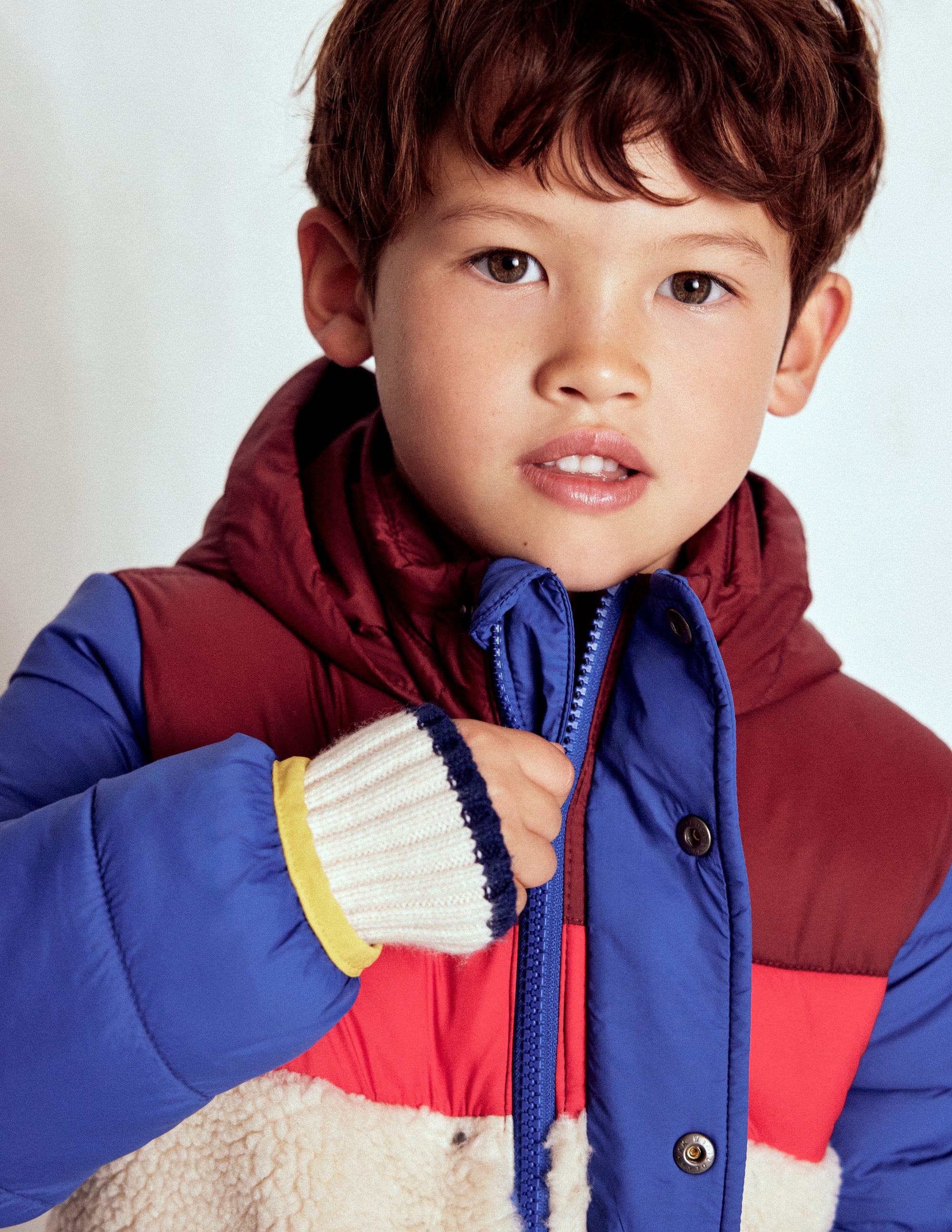 Borg Mix Jacket-Multi | Boden UK