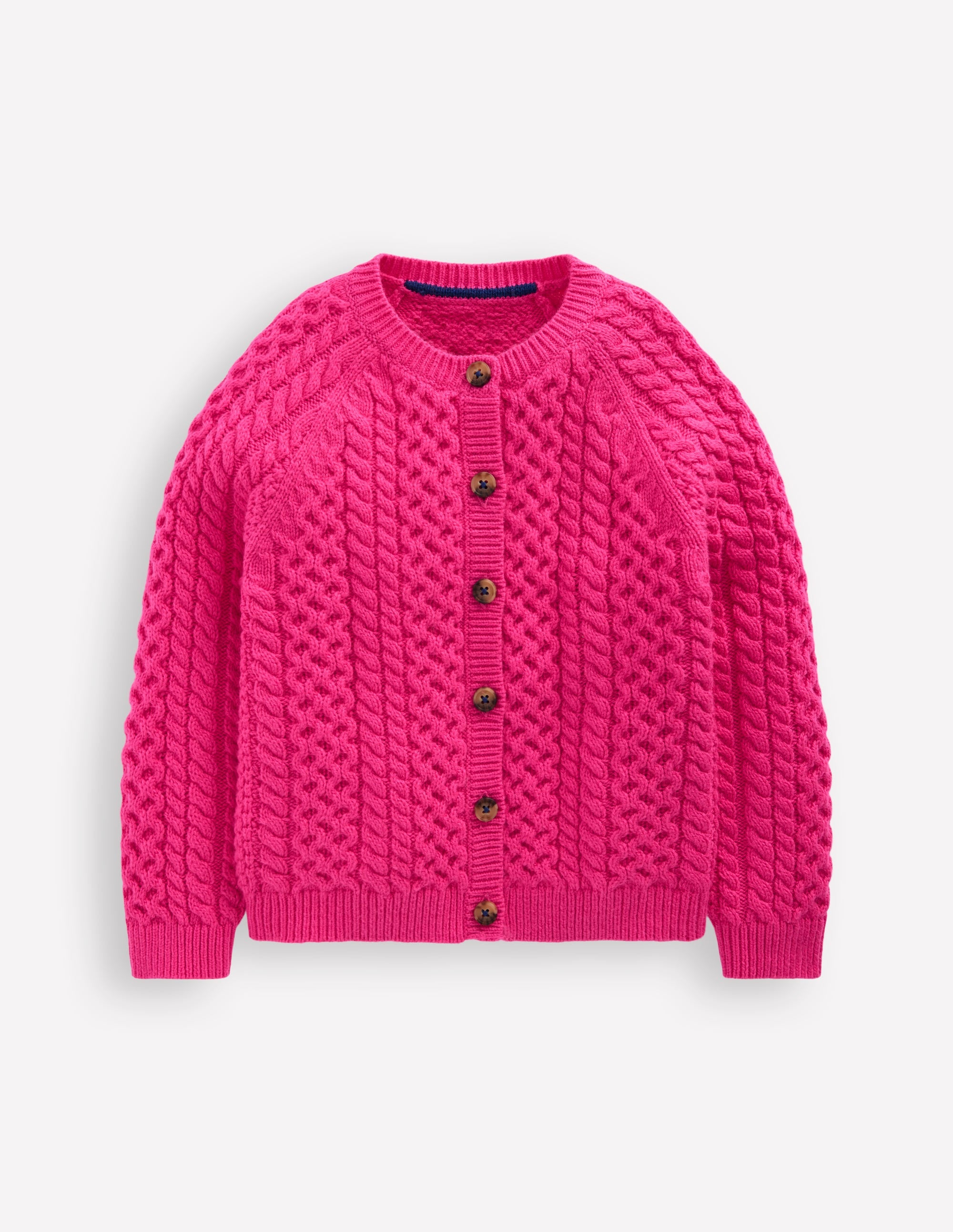 Cable Cardigan-Raspberry Pink | Boden UK