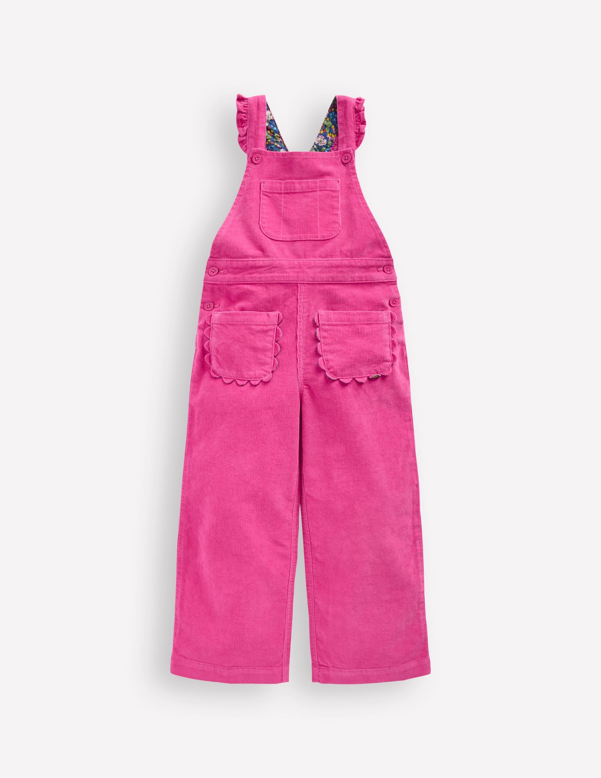 Frill Dungaree-Raspberry Pink | Boden UK