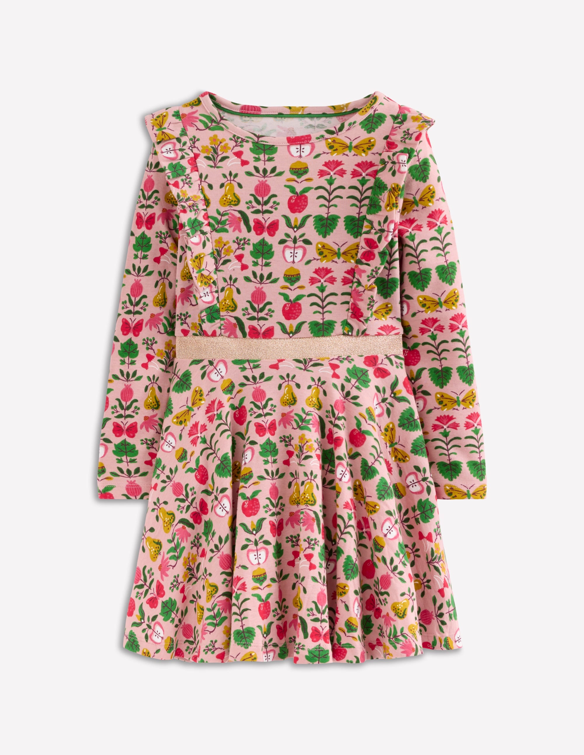 Cora Twirly Jersey Dress-Vintage Pink Autumn Tapestry | Boden AU