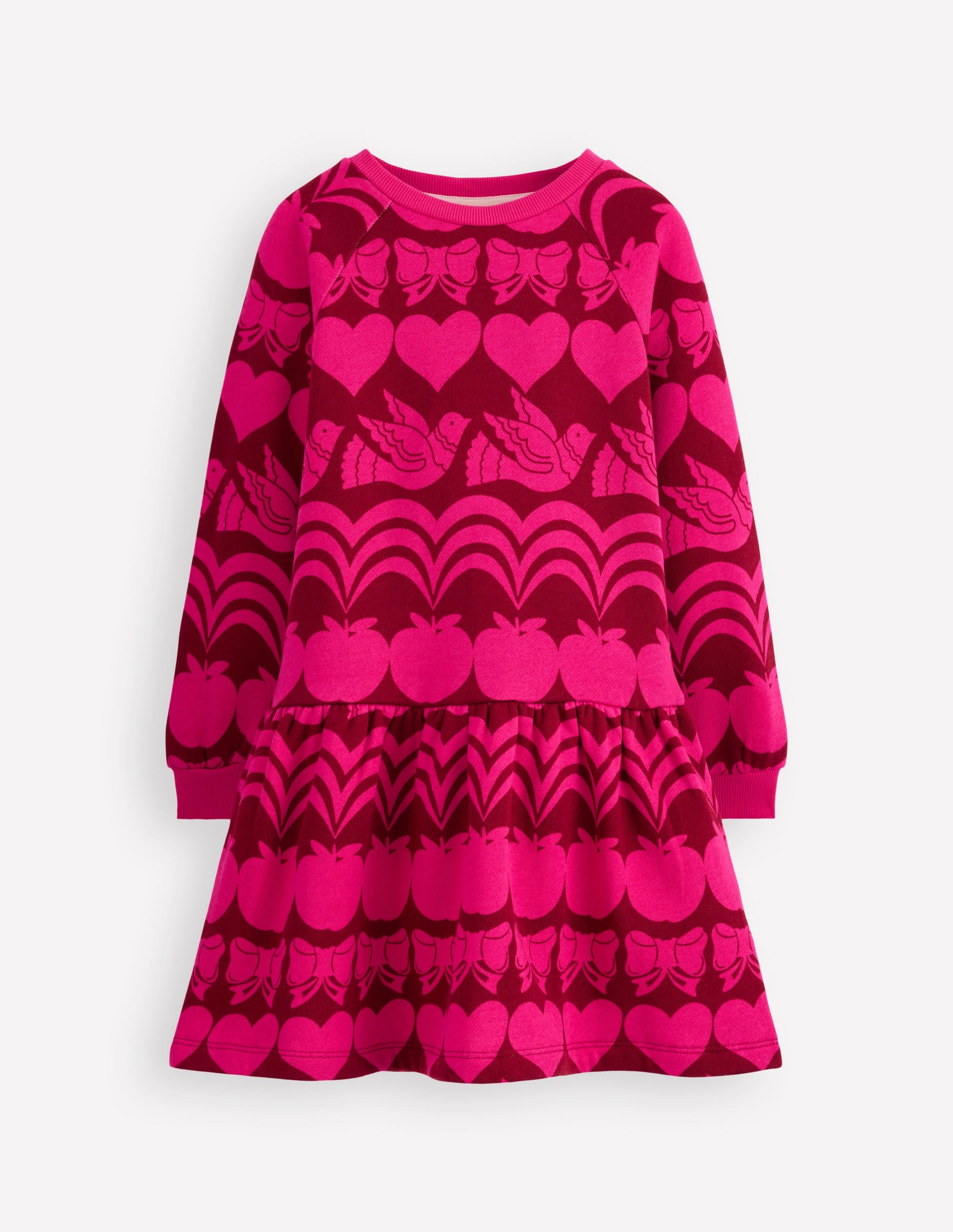 Cosy Sweatshirt Dress-Red Liquorice Festive Fun | Boden UK