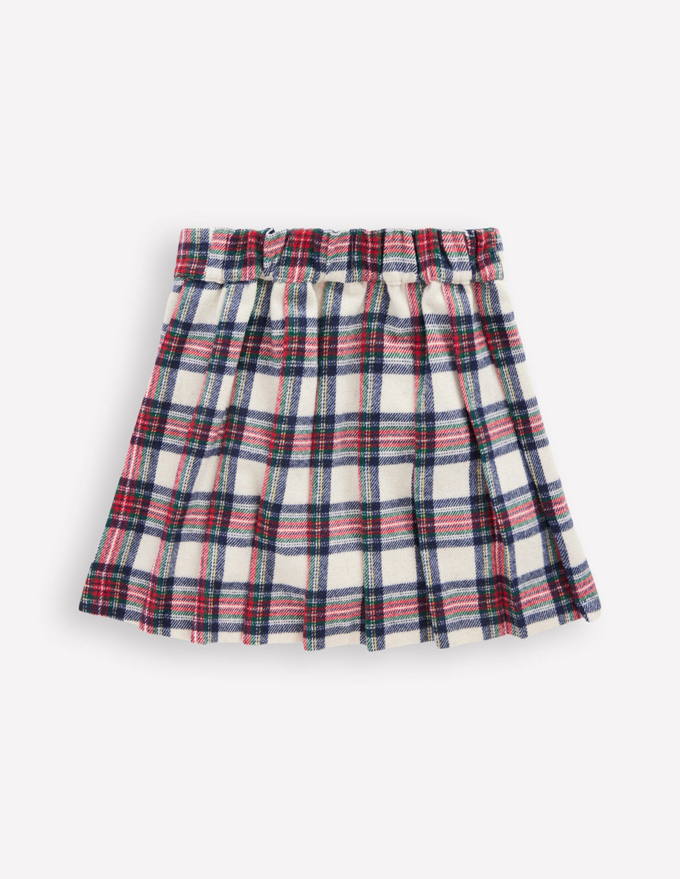 Fully Lined Button Kilt-Red and Soft Ivory Tartan | Boden UK