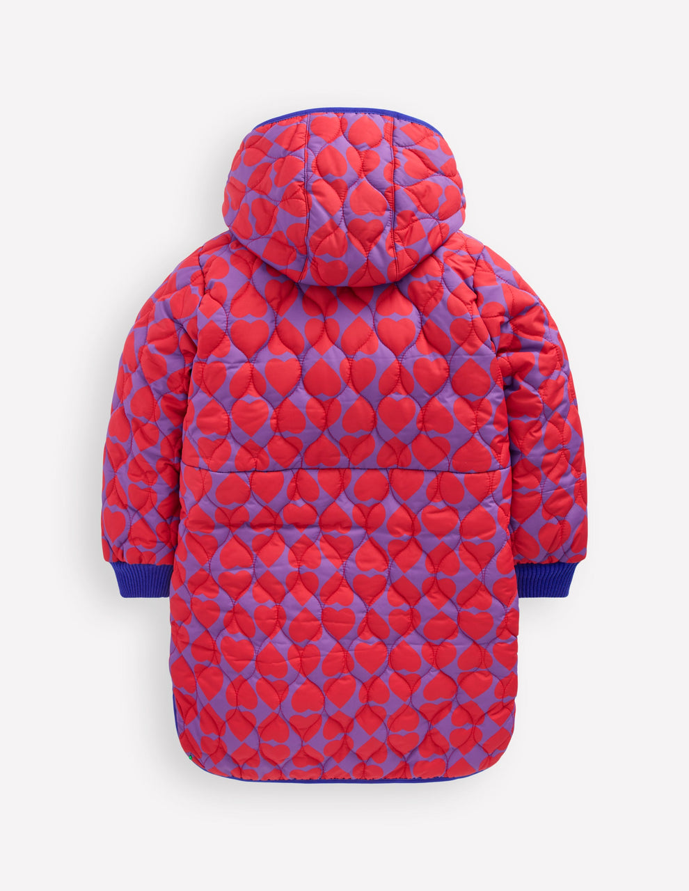 Cosy Longline Coat-Purple Heart Print | Boden AU