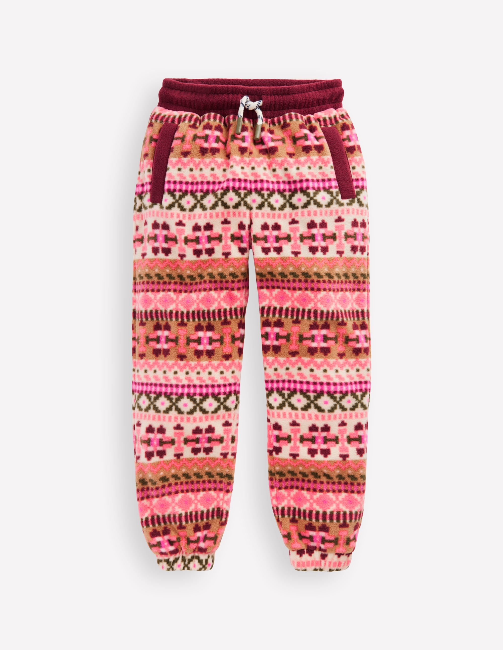 Cosy Geometric Joggers-Pink Aztec Geo | Boden UK