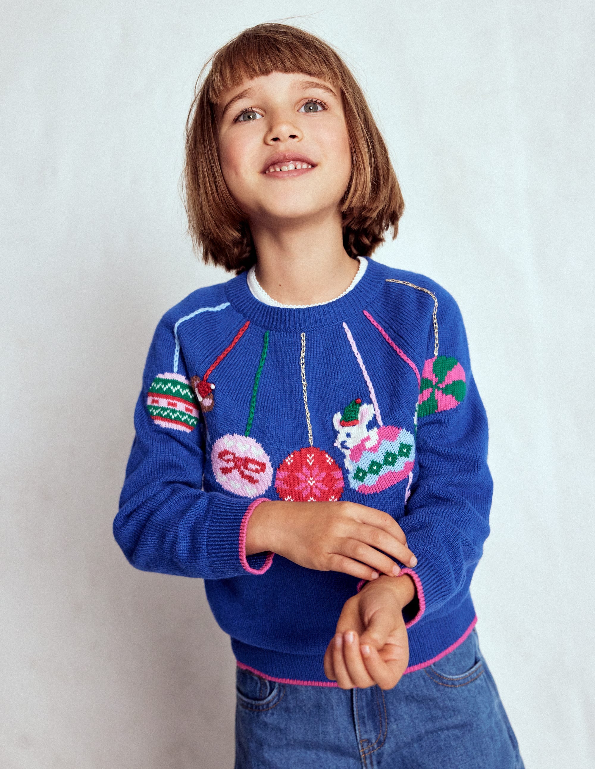 Fun Logo Jumper-College Navy Baubles | Boden UK