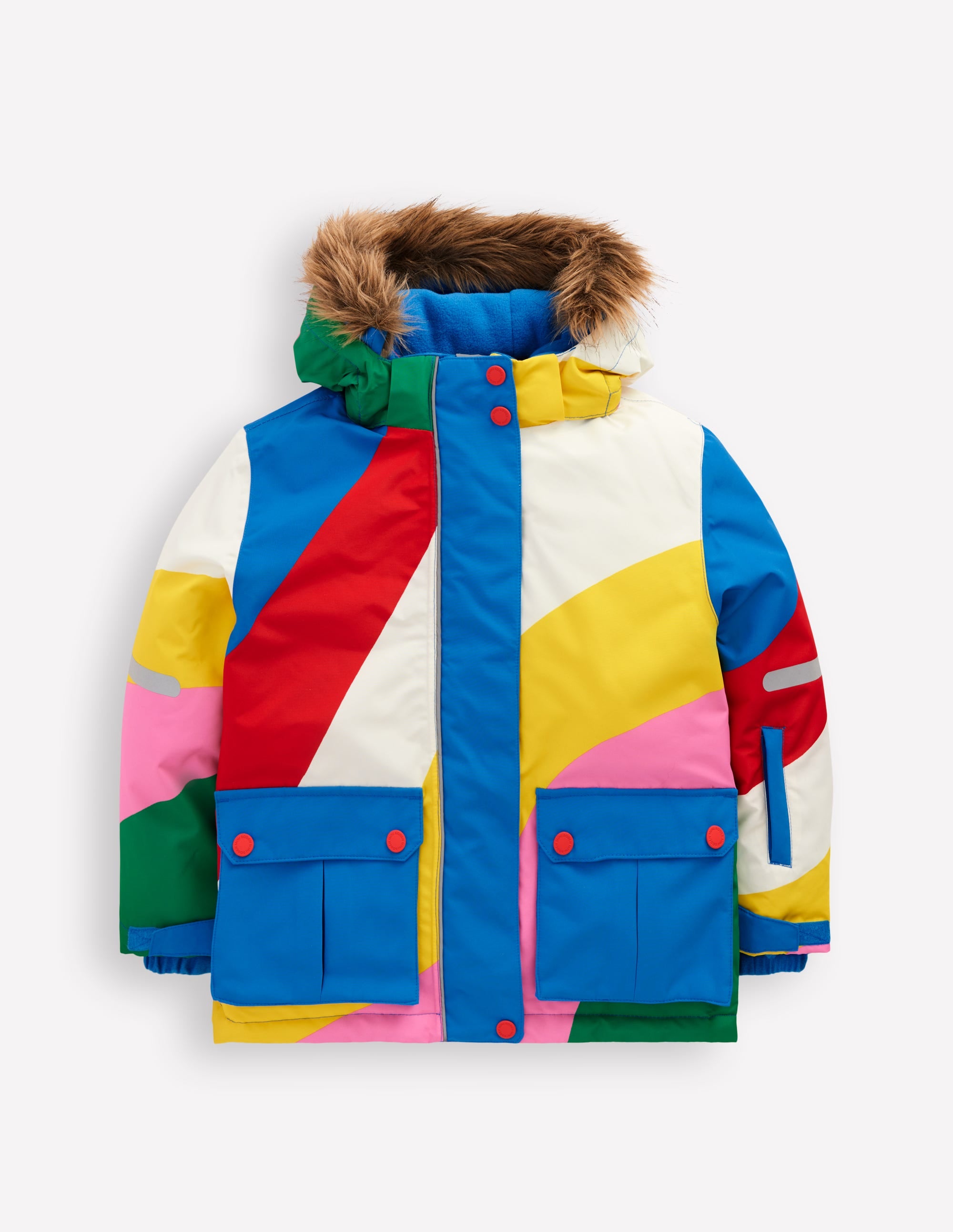 All-weather Waterproof Coat-Multi Rainbow Stripe | Boden UK