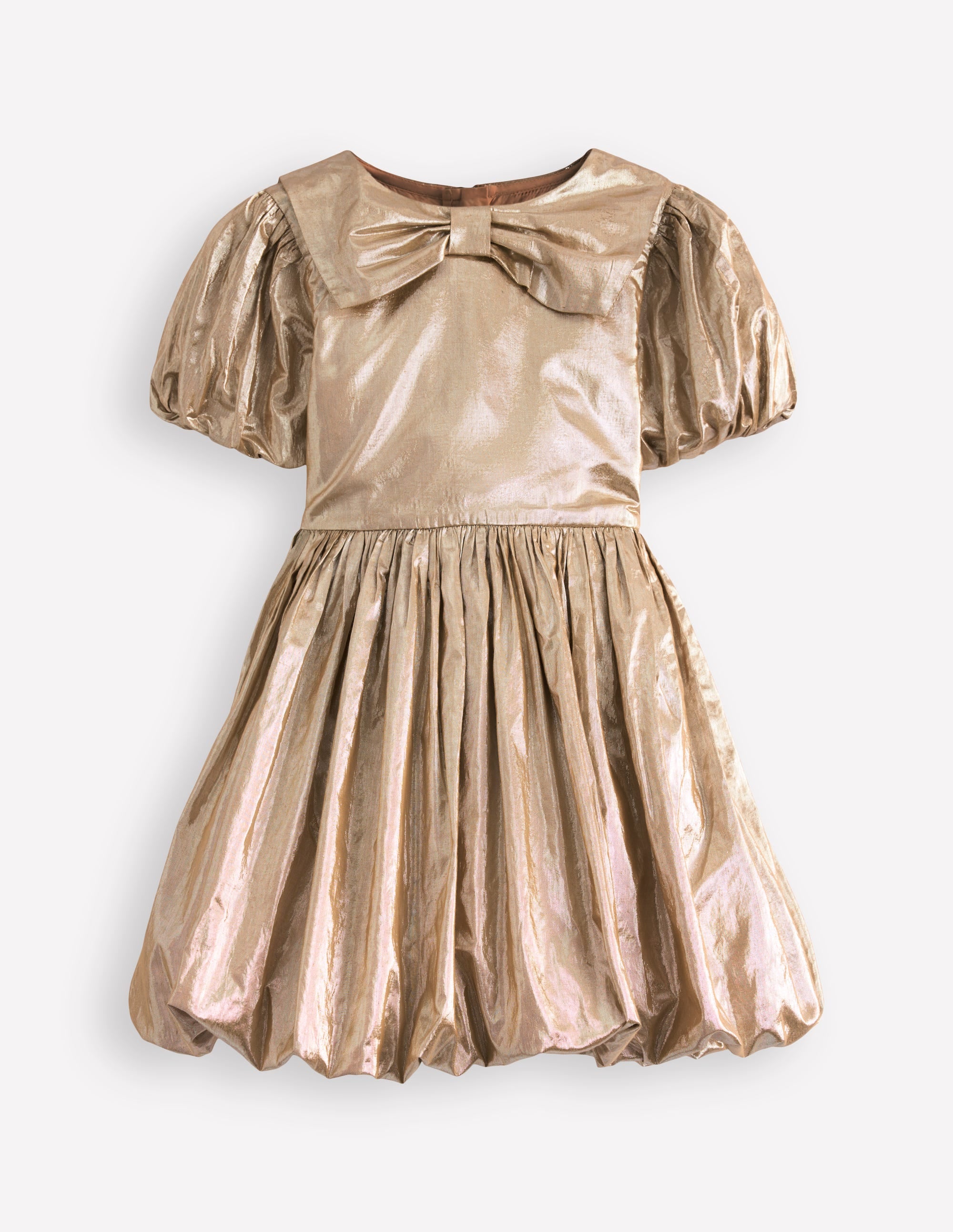 Bubble Hem Party Dress-Gold | Boden UK
