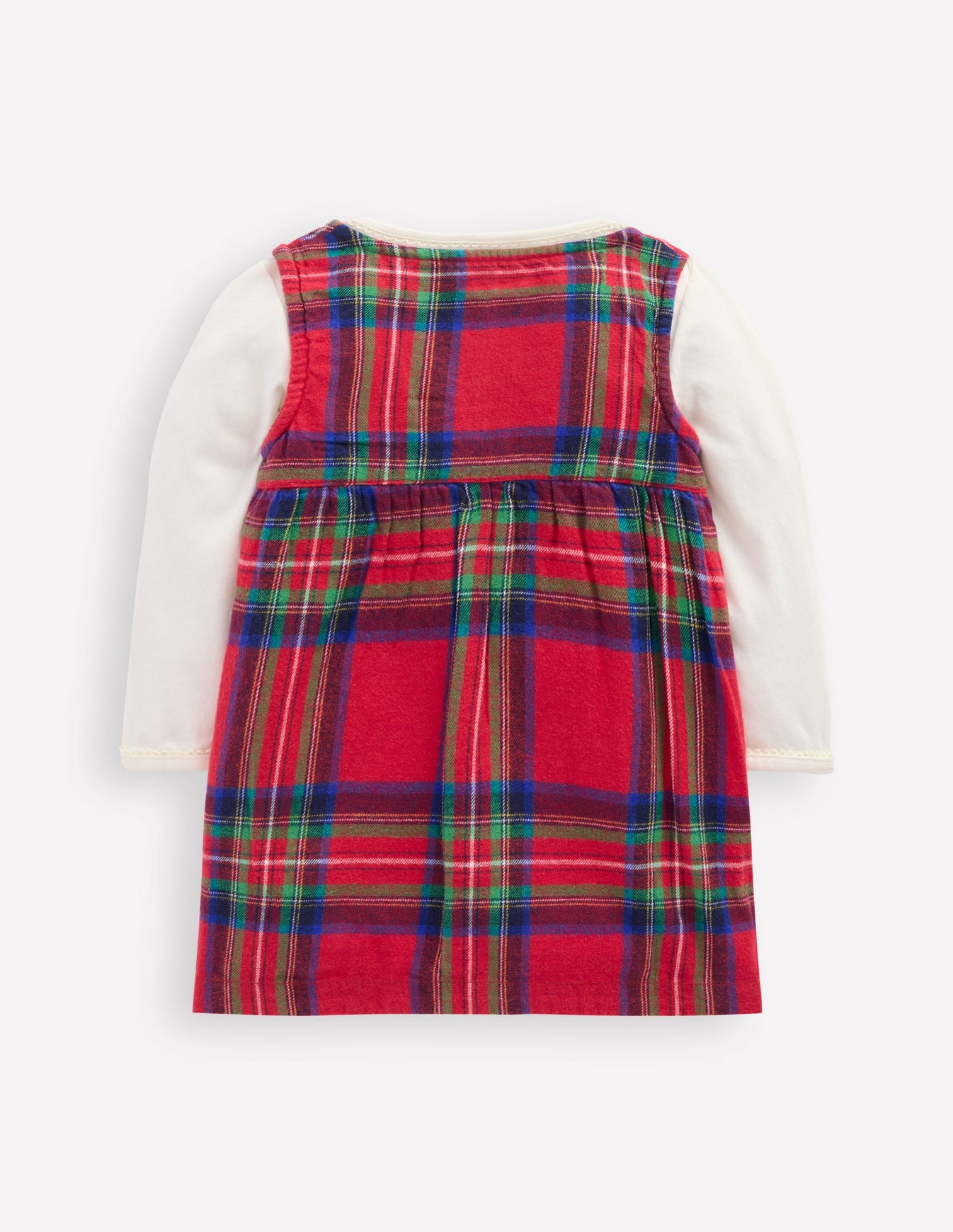 Woven Pinny Dress Set-Red Check | Boden UK