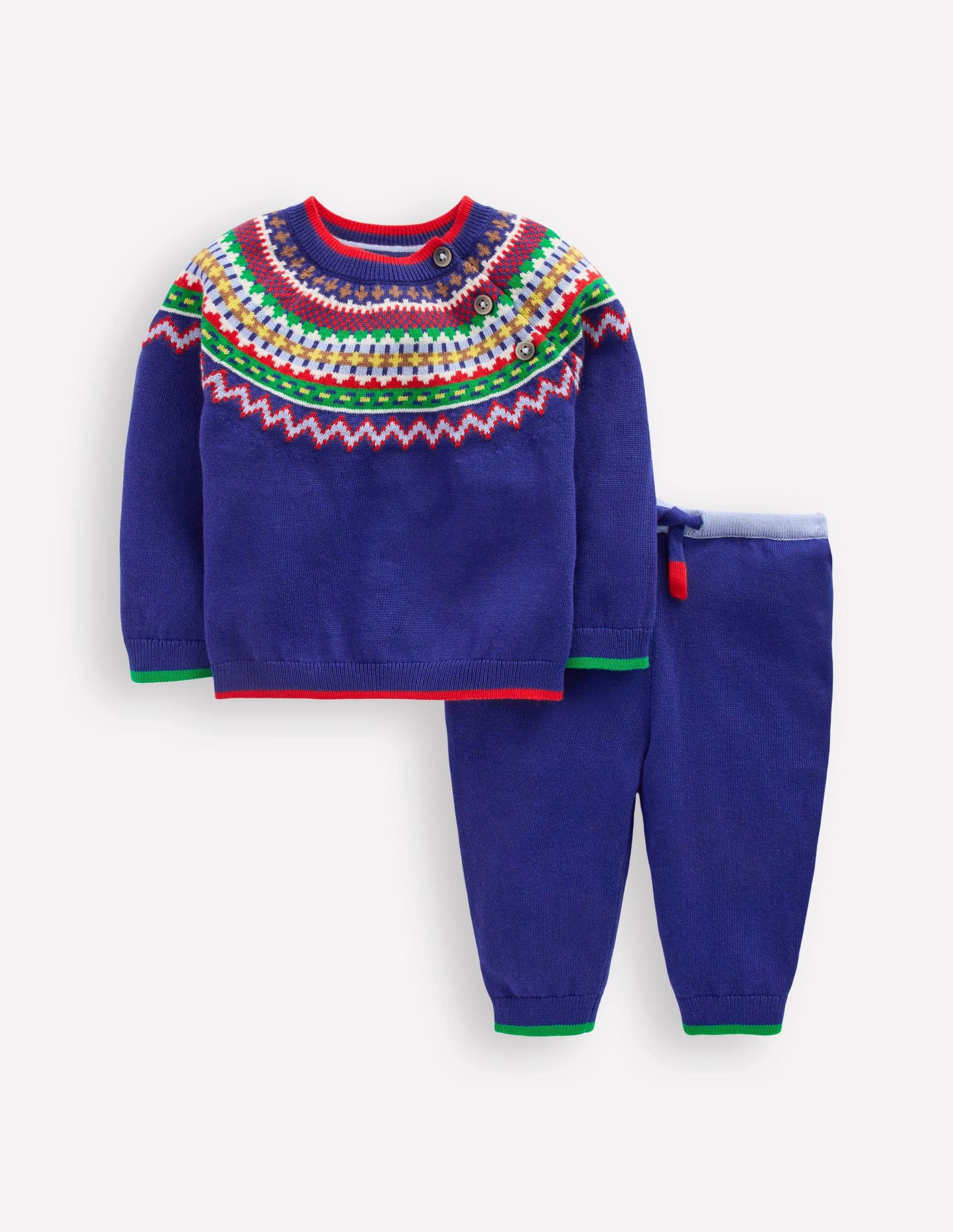 Knitted Play Set-Sapphire Blue Fair Isle | Boden UK