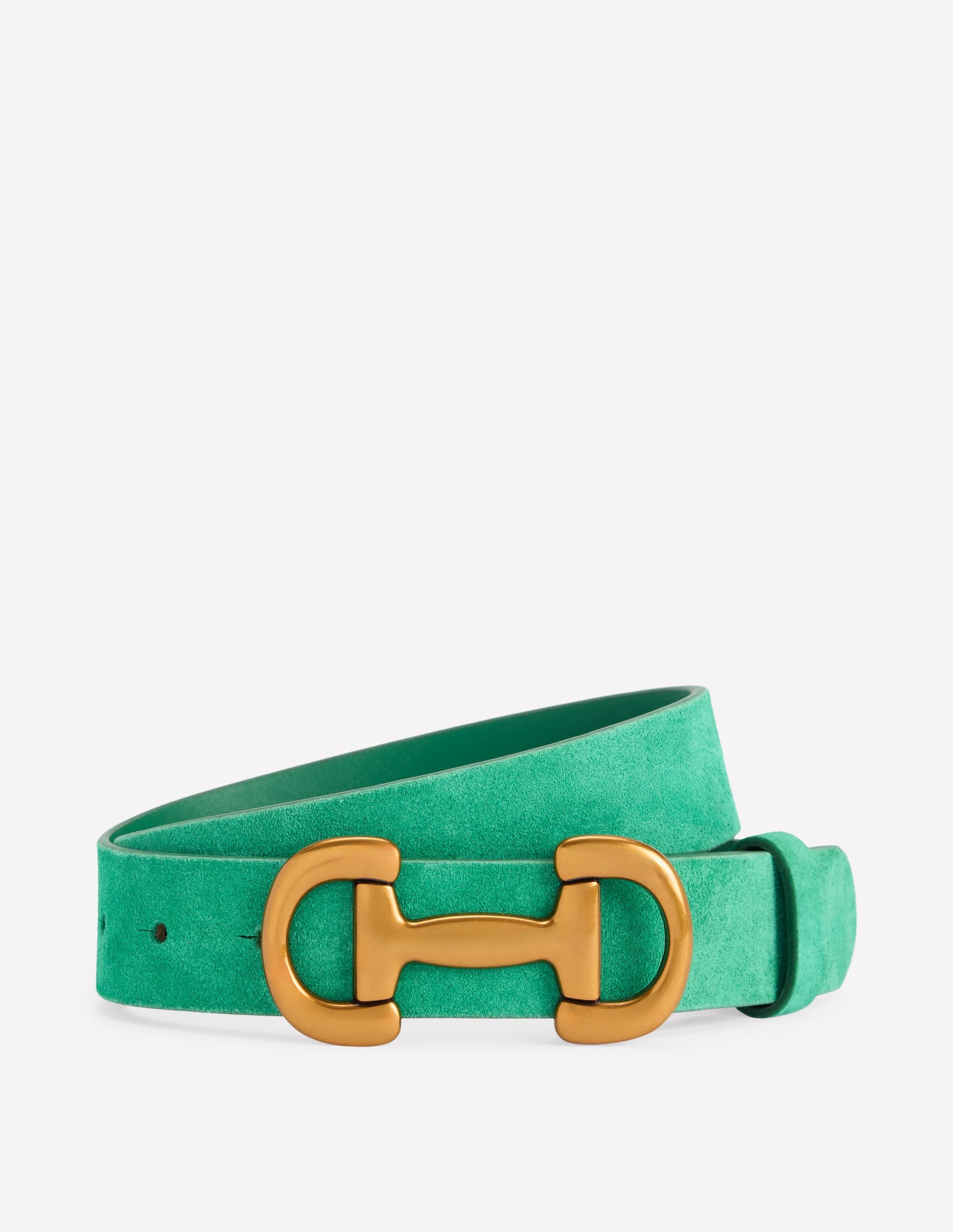 Iris Snaffle-Trim Leather Belt-Rich Emerald | Boden UK