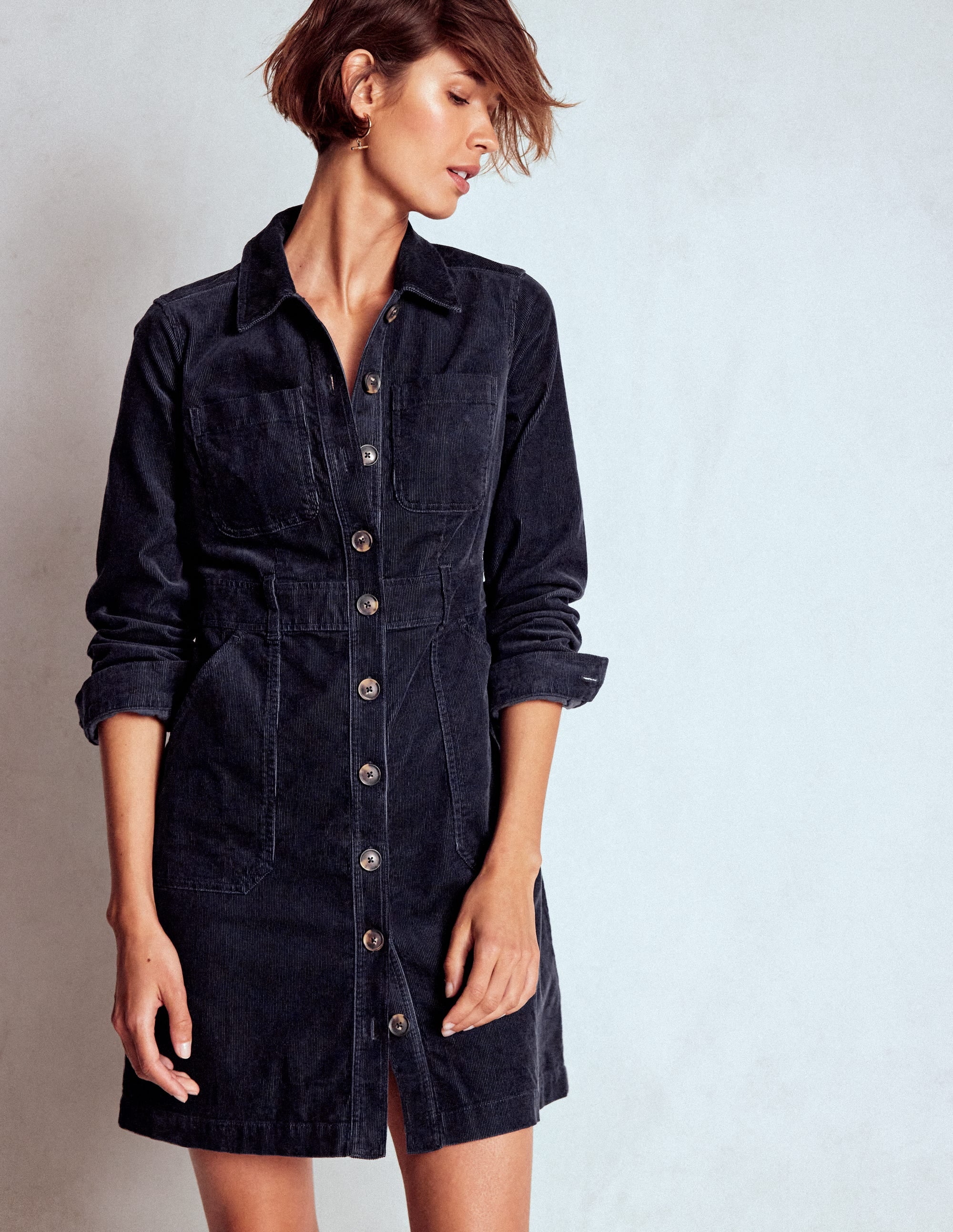 Amanda Cord Short Dress-Navy | Boden AU