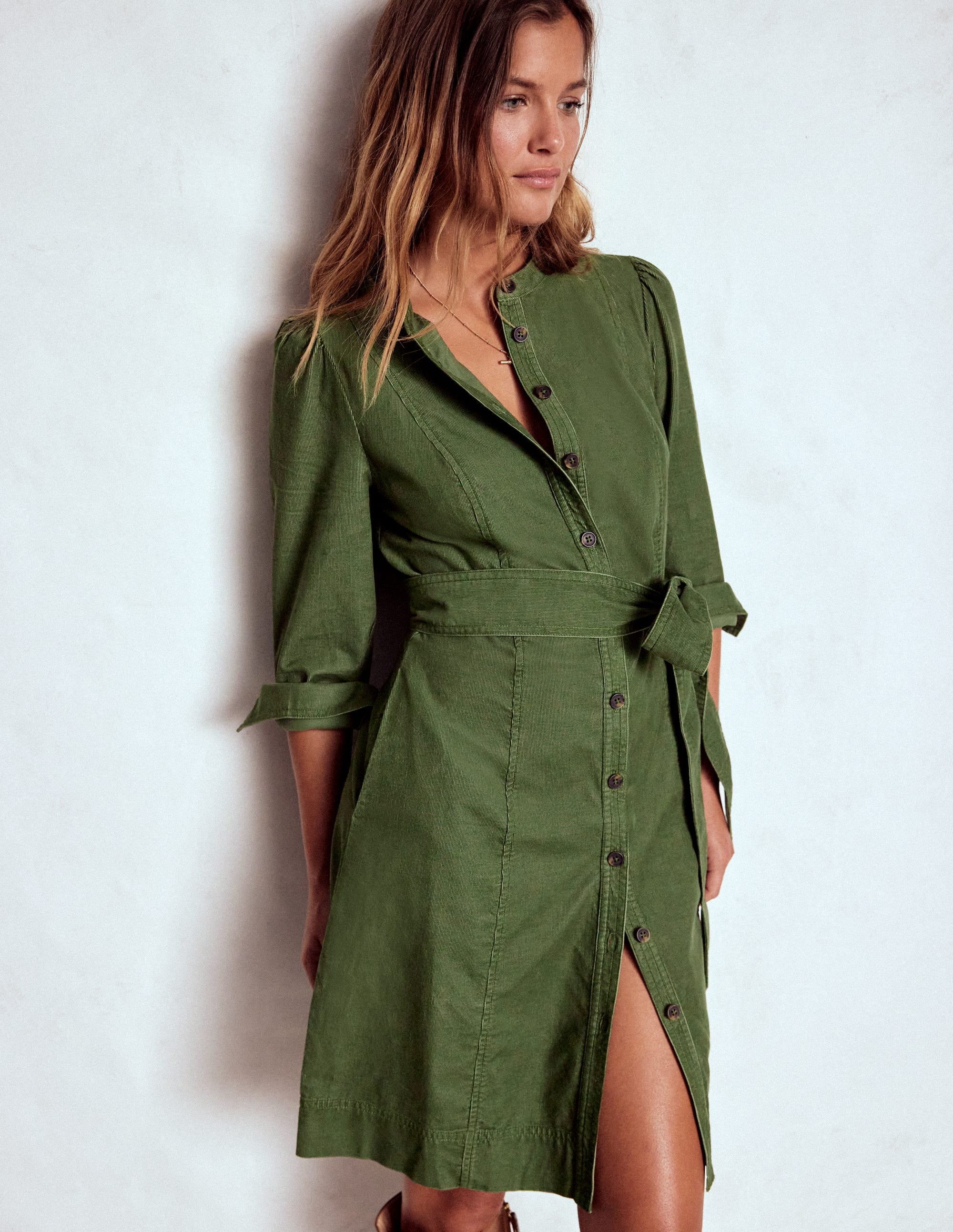 Bre Cord Short Dress-Fern | Boden UK