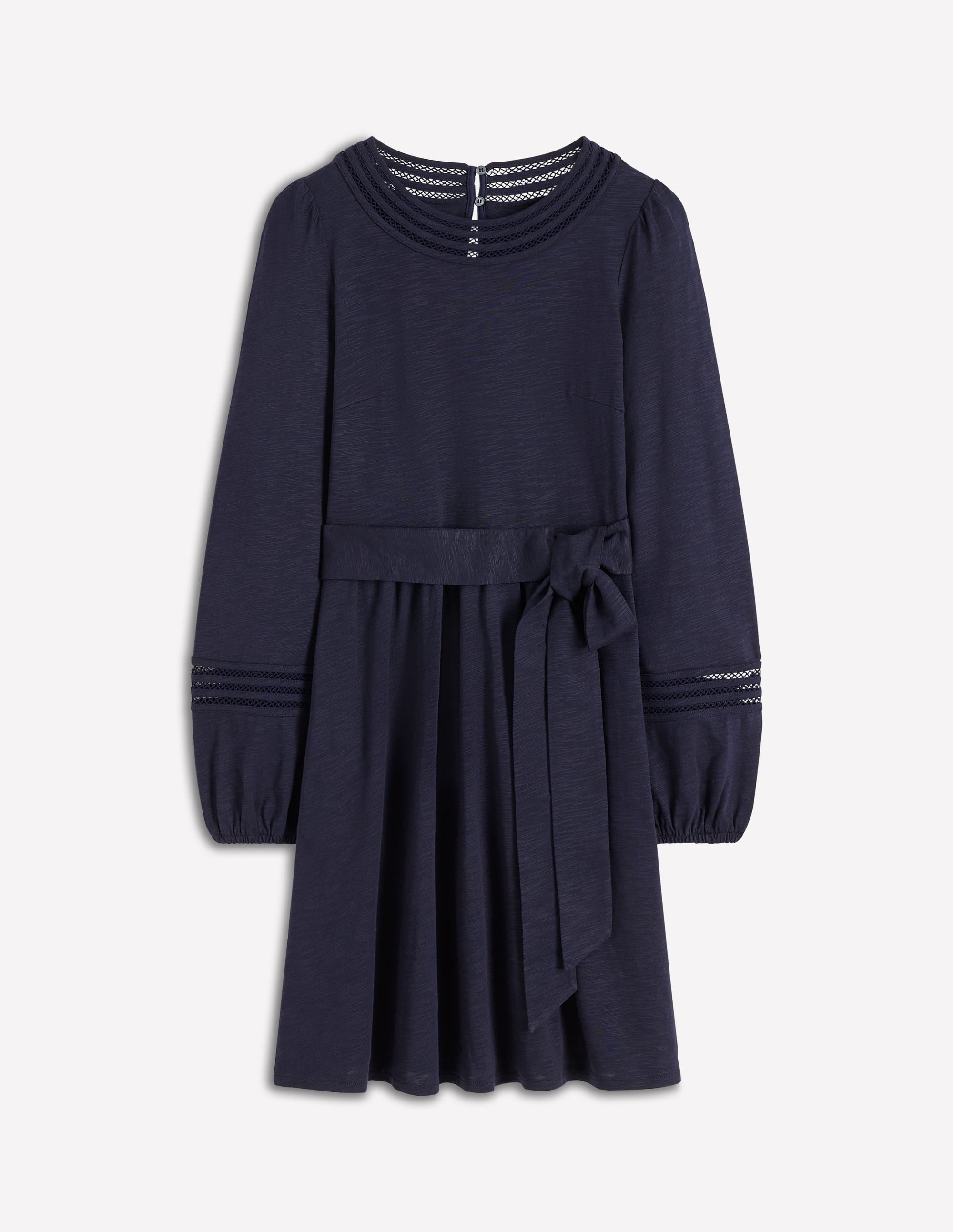 Athina Trim Insert Short Dress-Navy | Boden UK