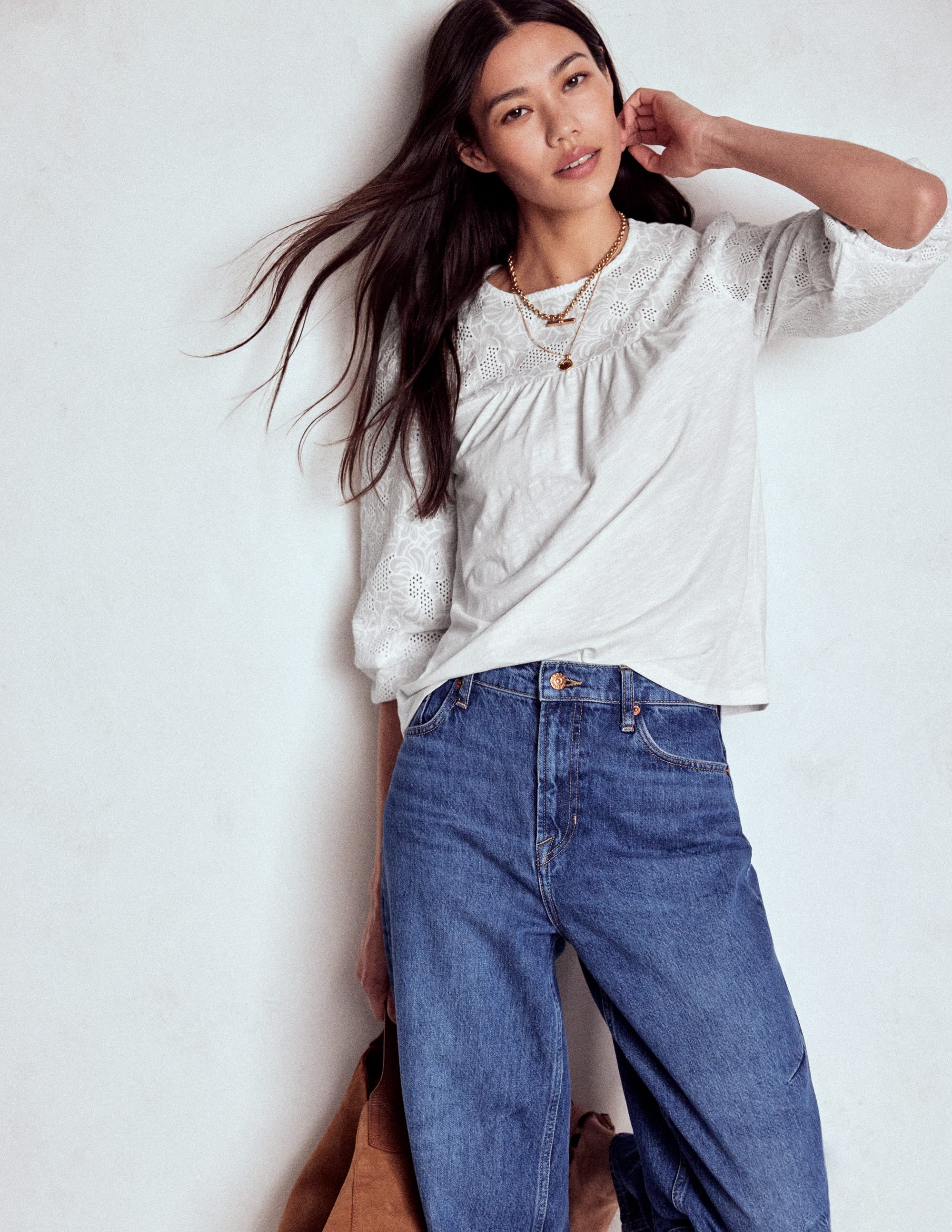 May Broderie Top-White | Boden AU