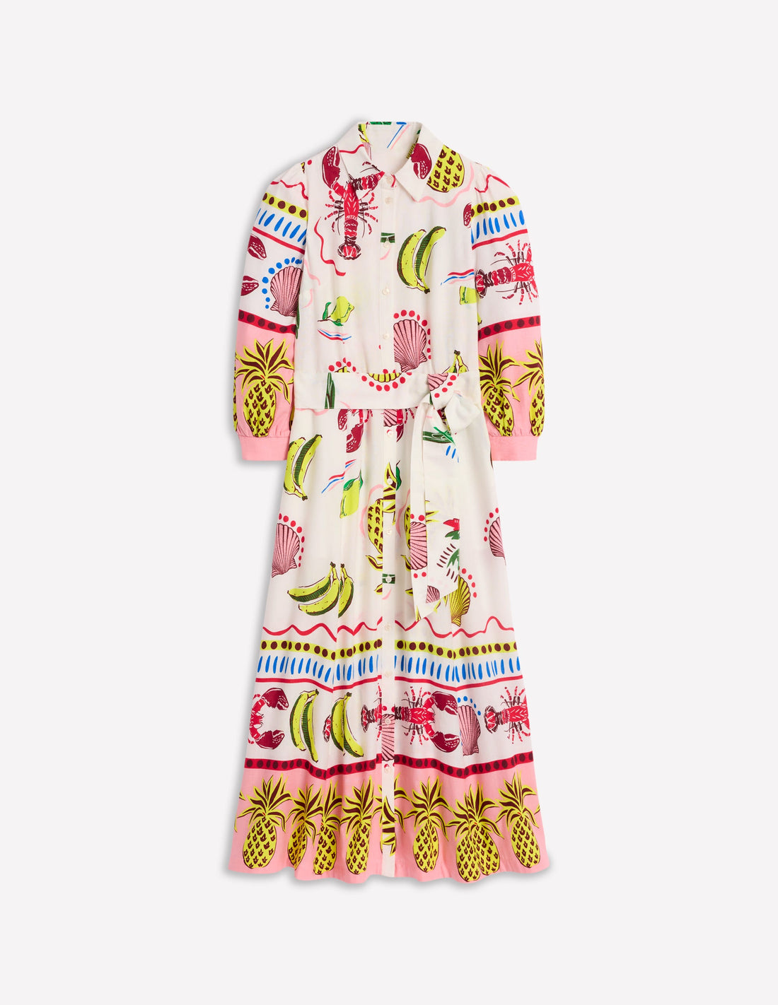 Clara Linen Blend Shirt Dress-Multi, Tropical Bonanza | Boden UK