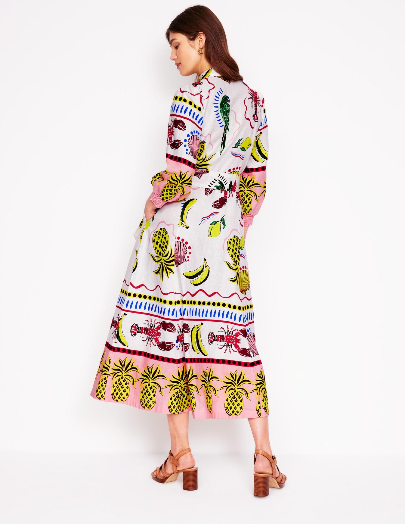 Clara Linen Blend Shirt Dress-Multi, Tropical Bonanza | Boden UK