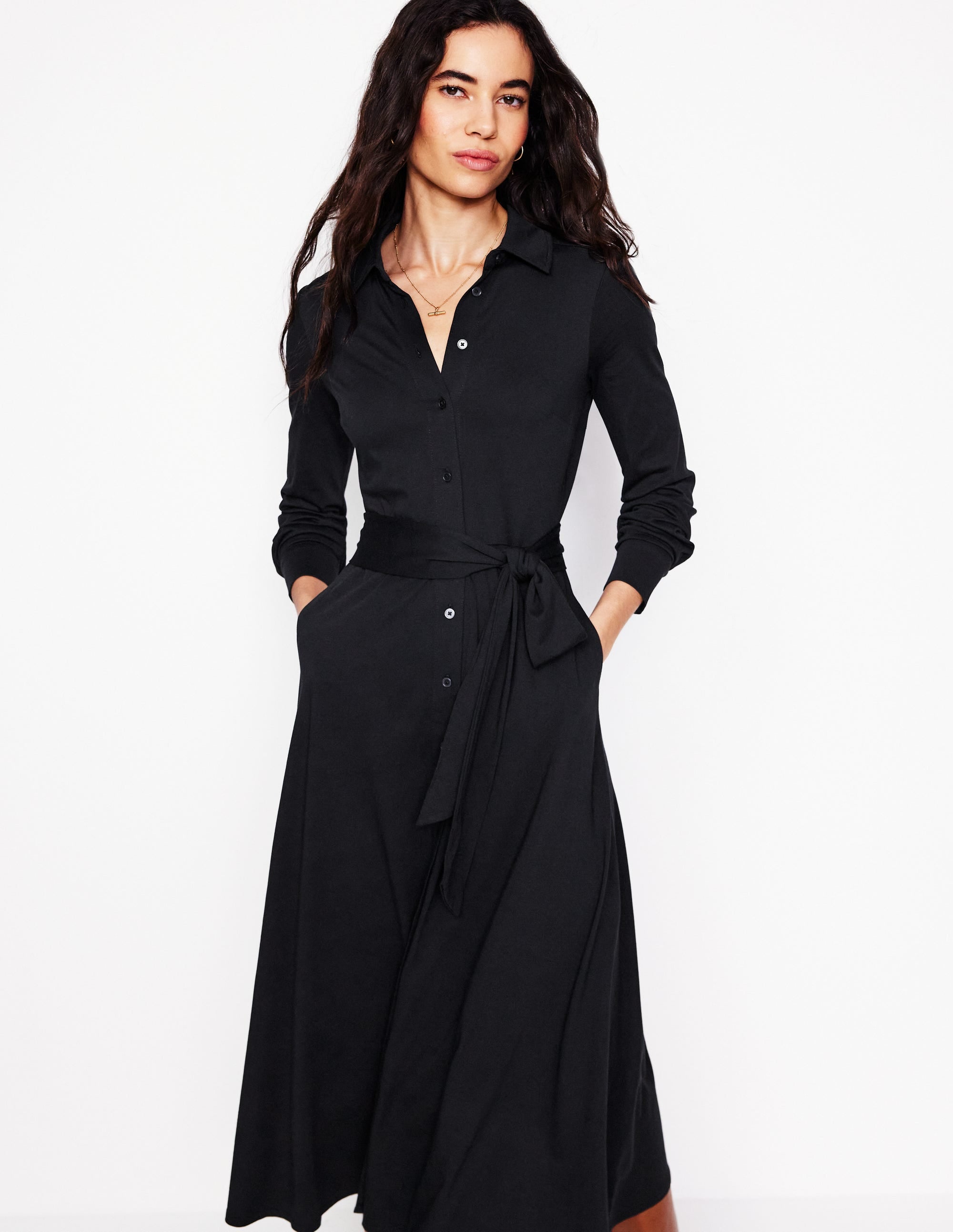 Black midi shirt dress store