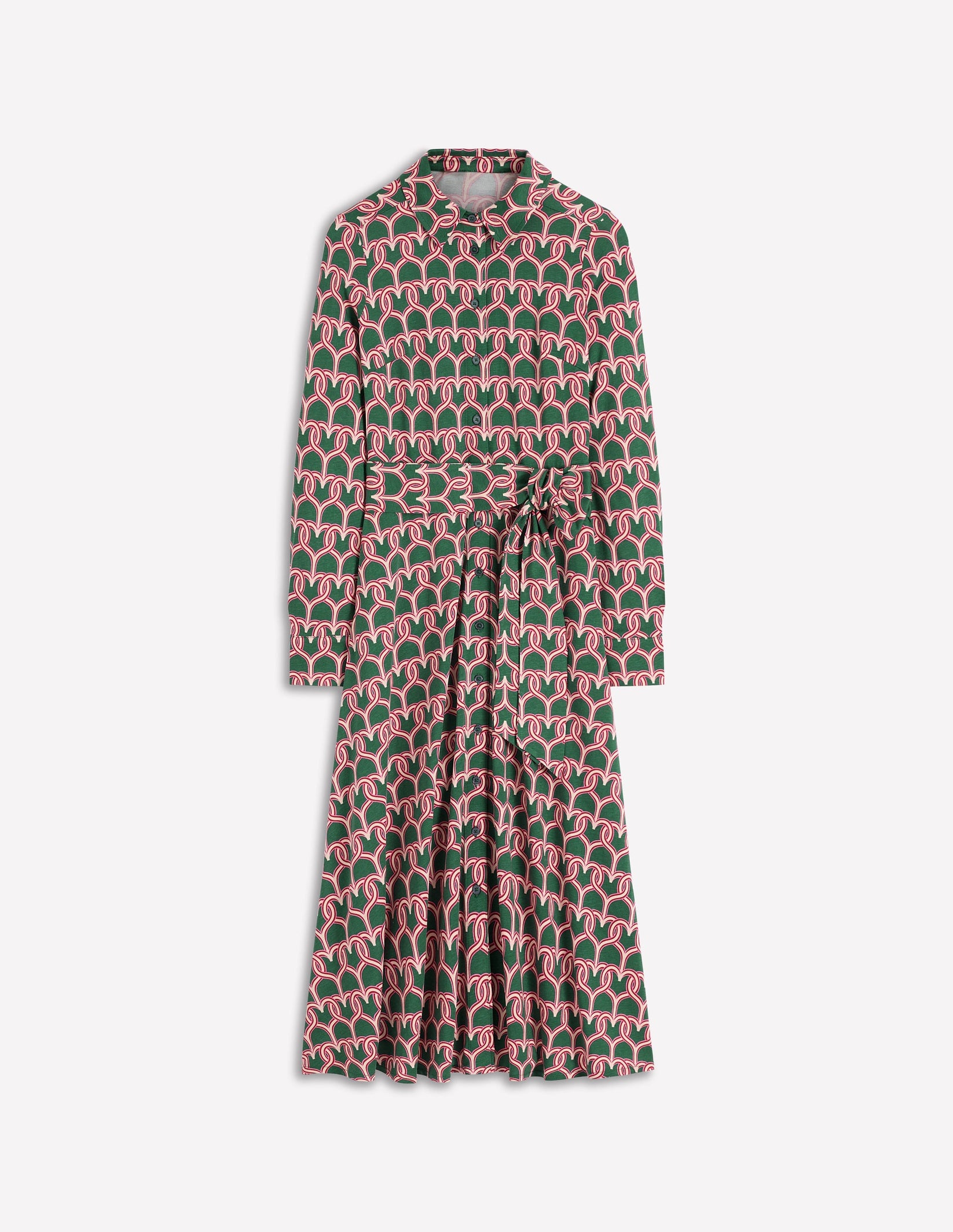 Marcia Jersey Shirt Dress-Hunter Green, Heart Link | Boden UK