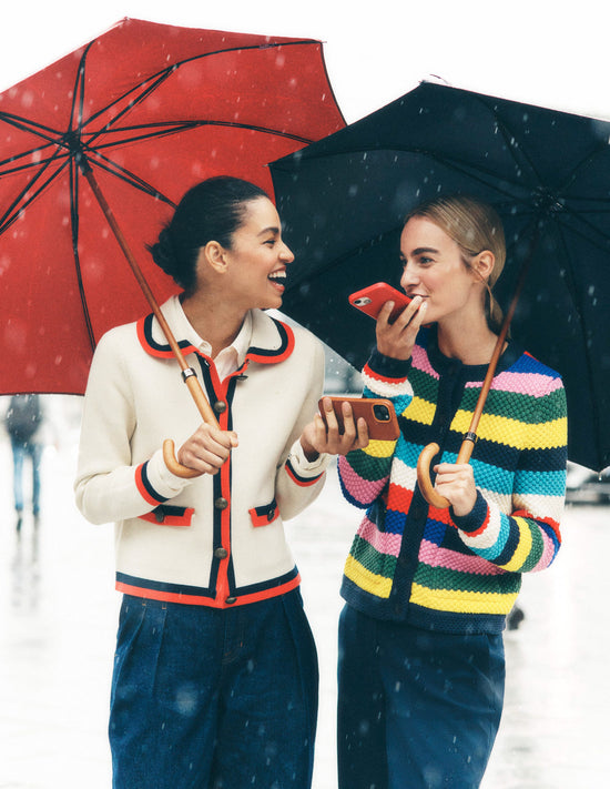 Libby Knitted Jacket-Poppy Red, Blue Multi | Boden UK