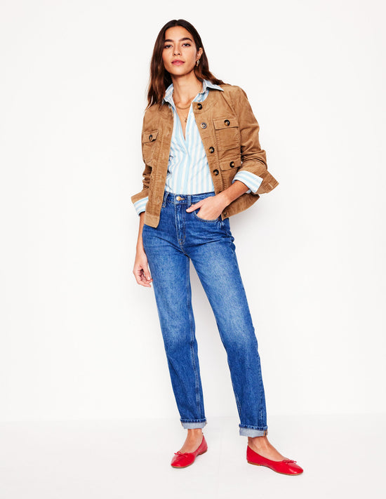 High Rise Straight Leg Jeans-Mid Vintage | Boden UK