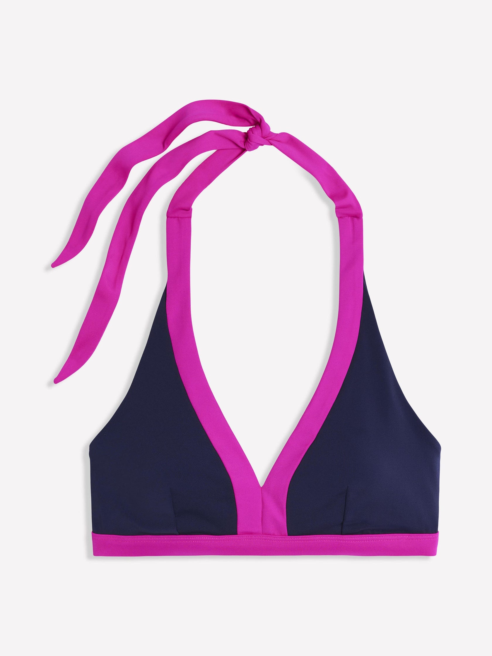 Ios V Panel Bikini Top-Navy, Pink | Boden UK