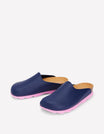 Lyla Colour Block Clogs-Navy/Soft Pink | Boden UK