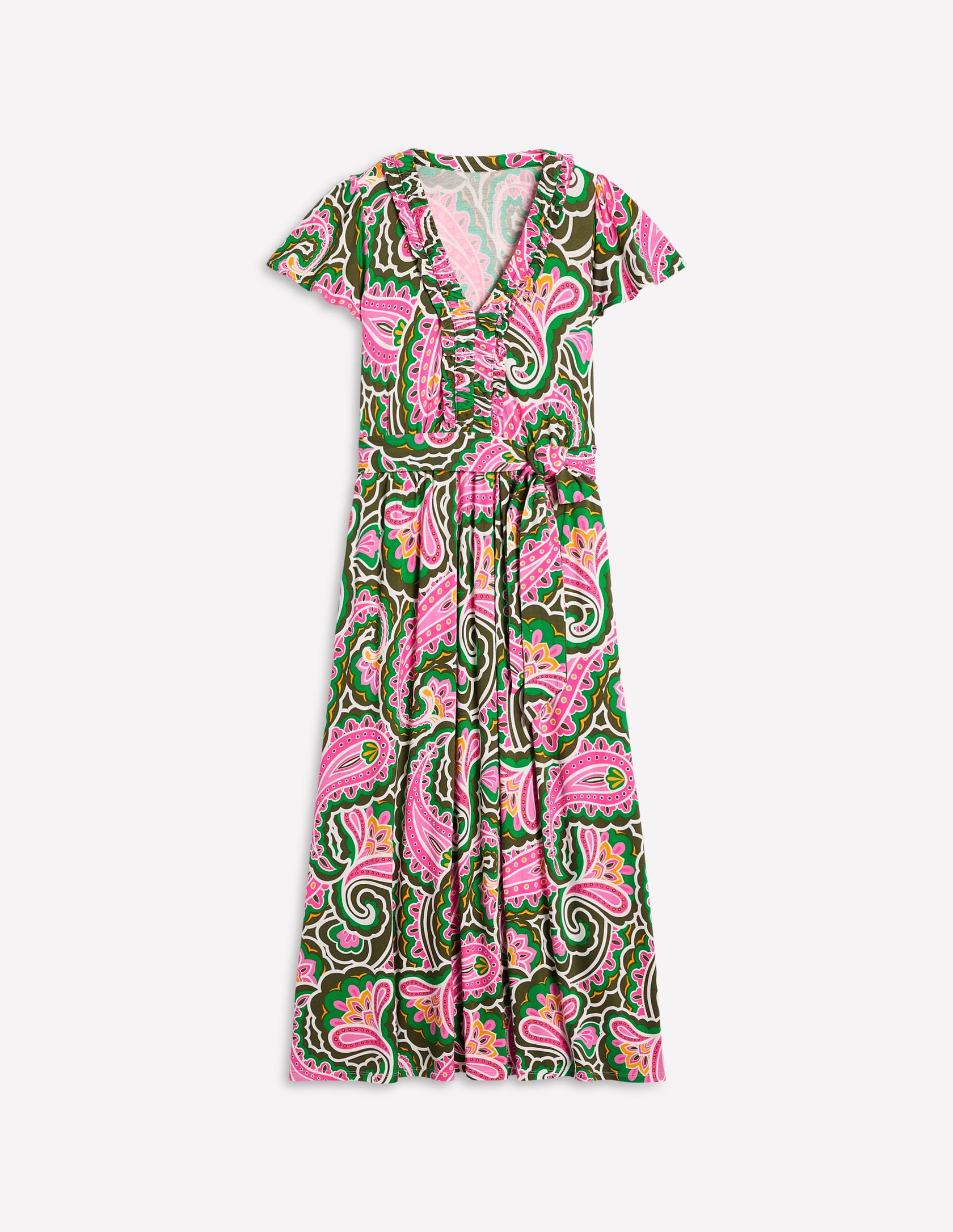 Nicola Jersey Tea Dress-Multi, Scallop Paisley | Boden UK