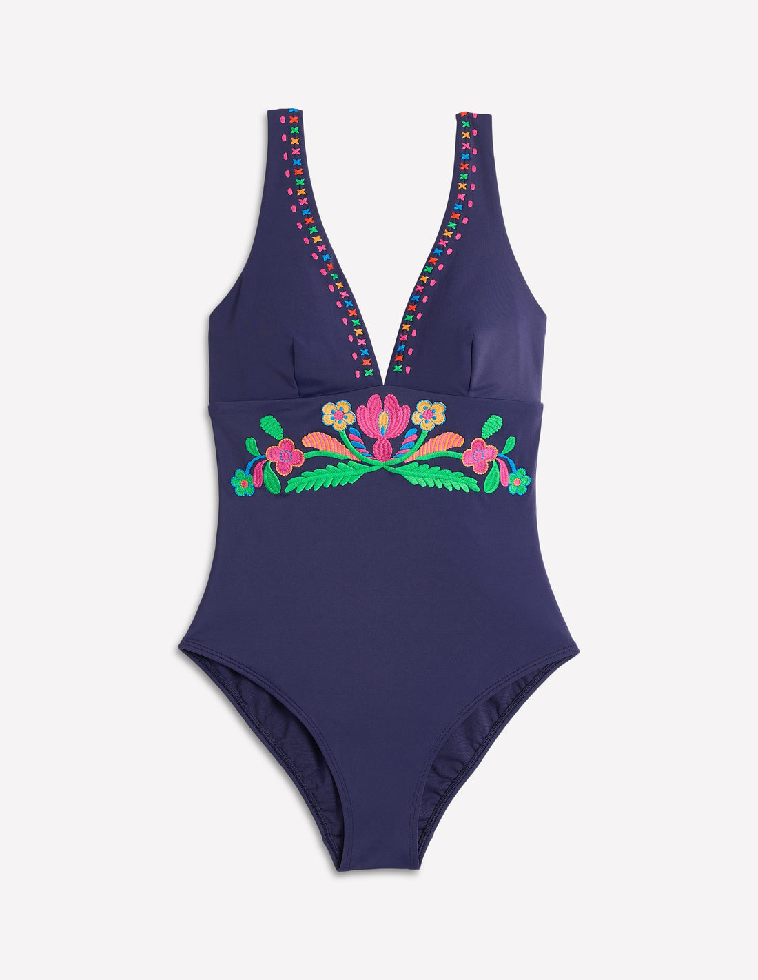 Embroidered Swimsuit-Navy | Boden UK