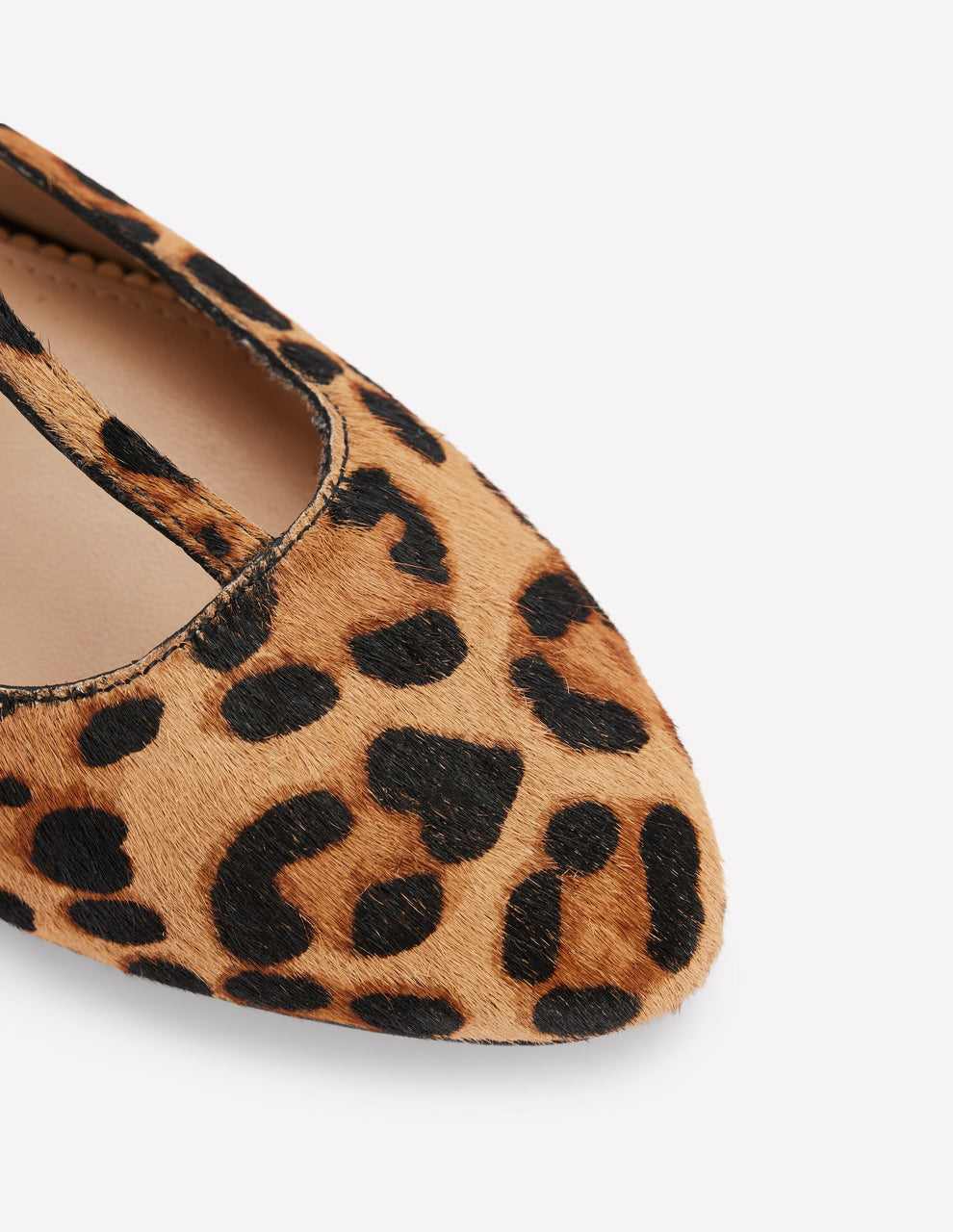 Round Toe T-Bar Flats-Leopard | Boden UK