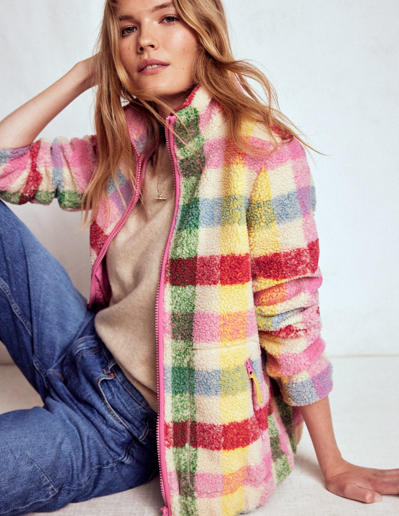 Westminster Borg Jacket-Multi, Check | Boden AU