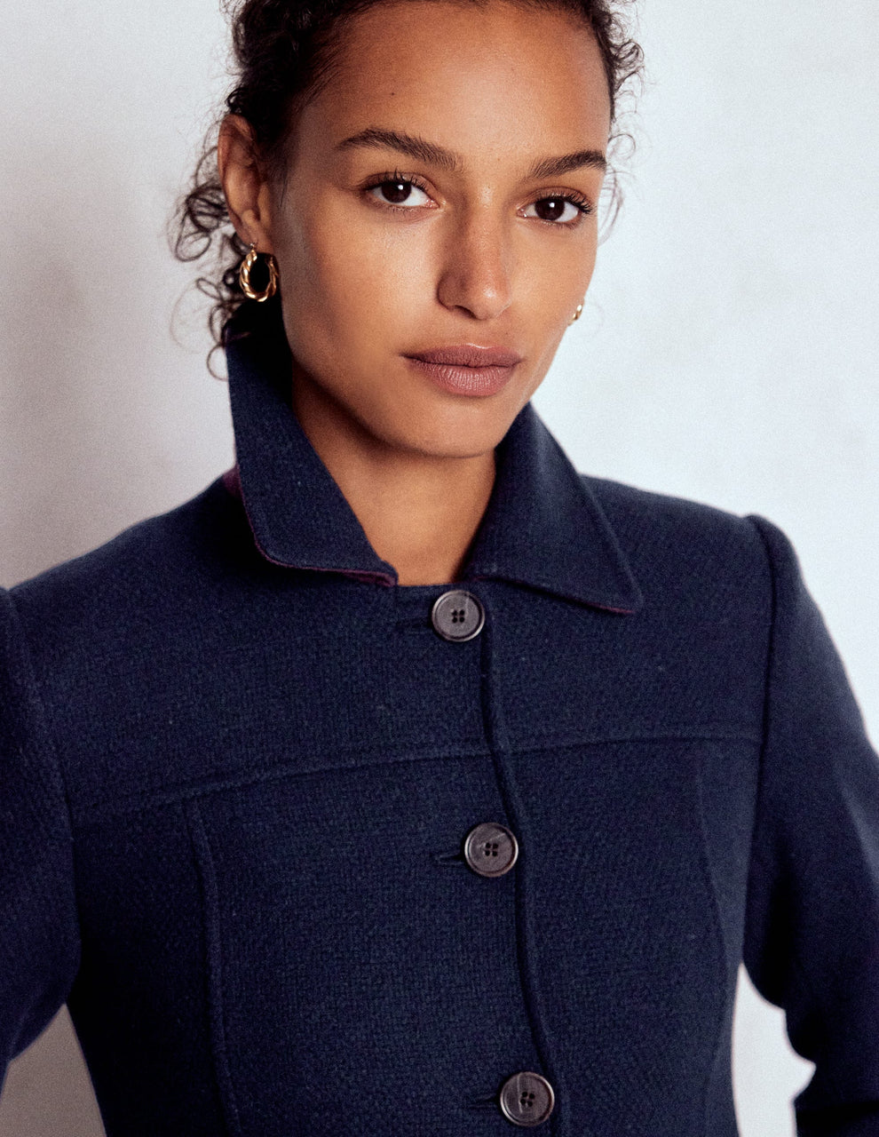 St Albans Fitted Coat-Navy | Boden UK