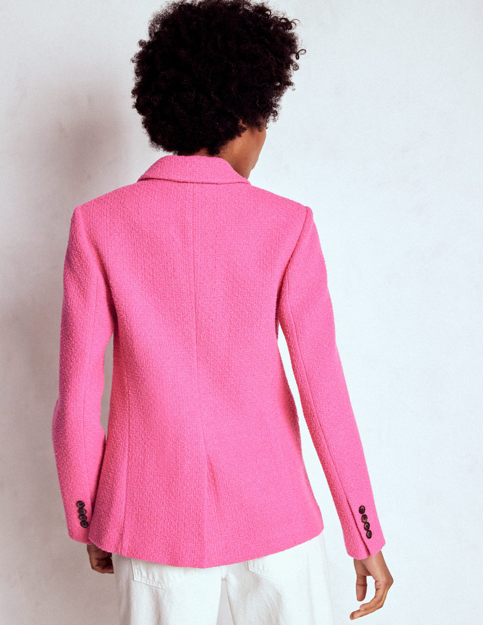 Stamford Texture Blazer-Pink Peony | Boden UK
