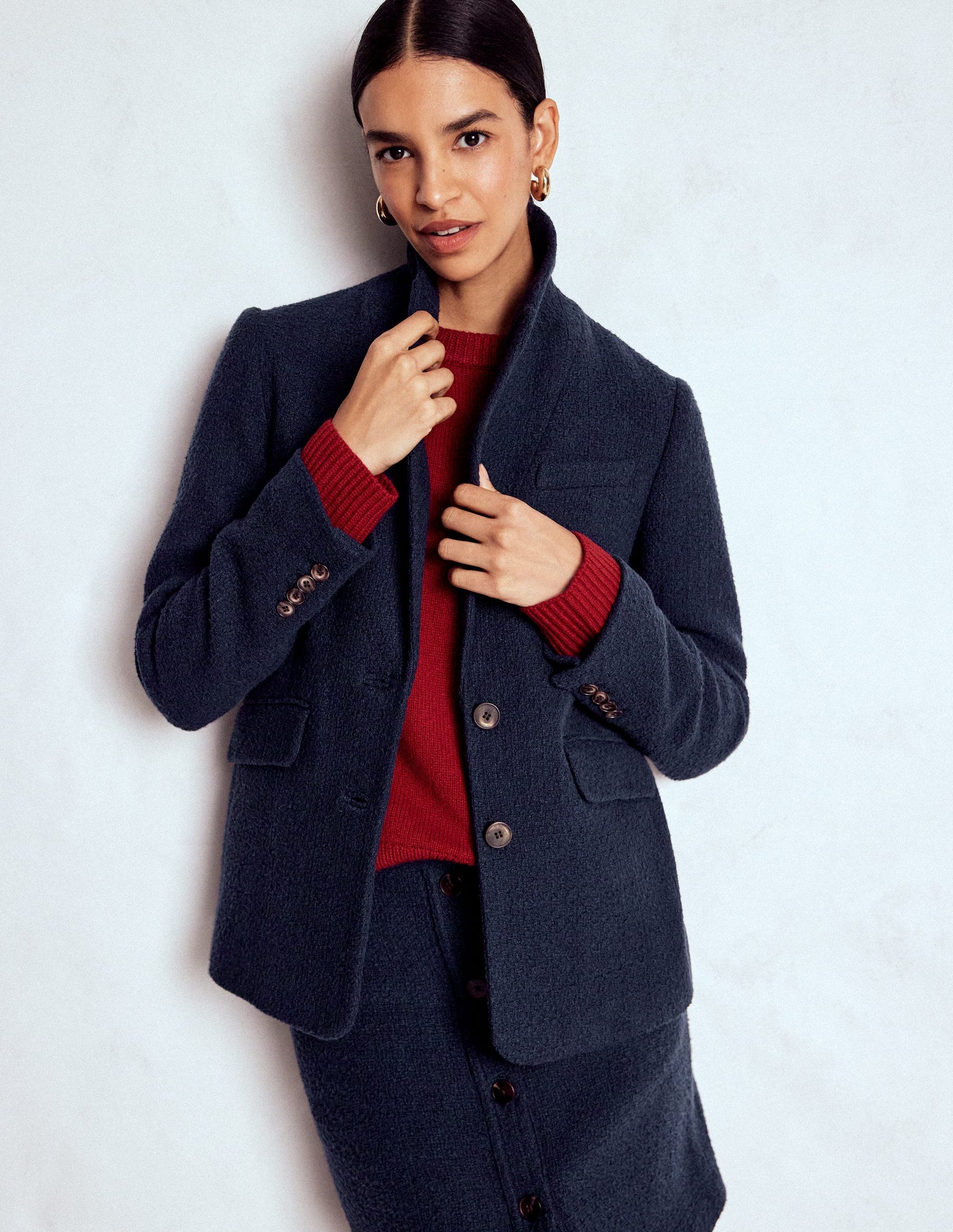 Stamford Texture Blazer-Navy Texture | Boden UK