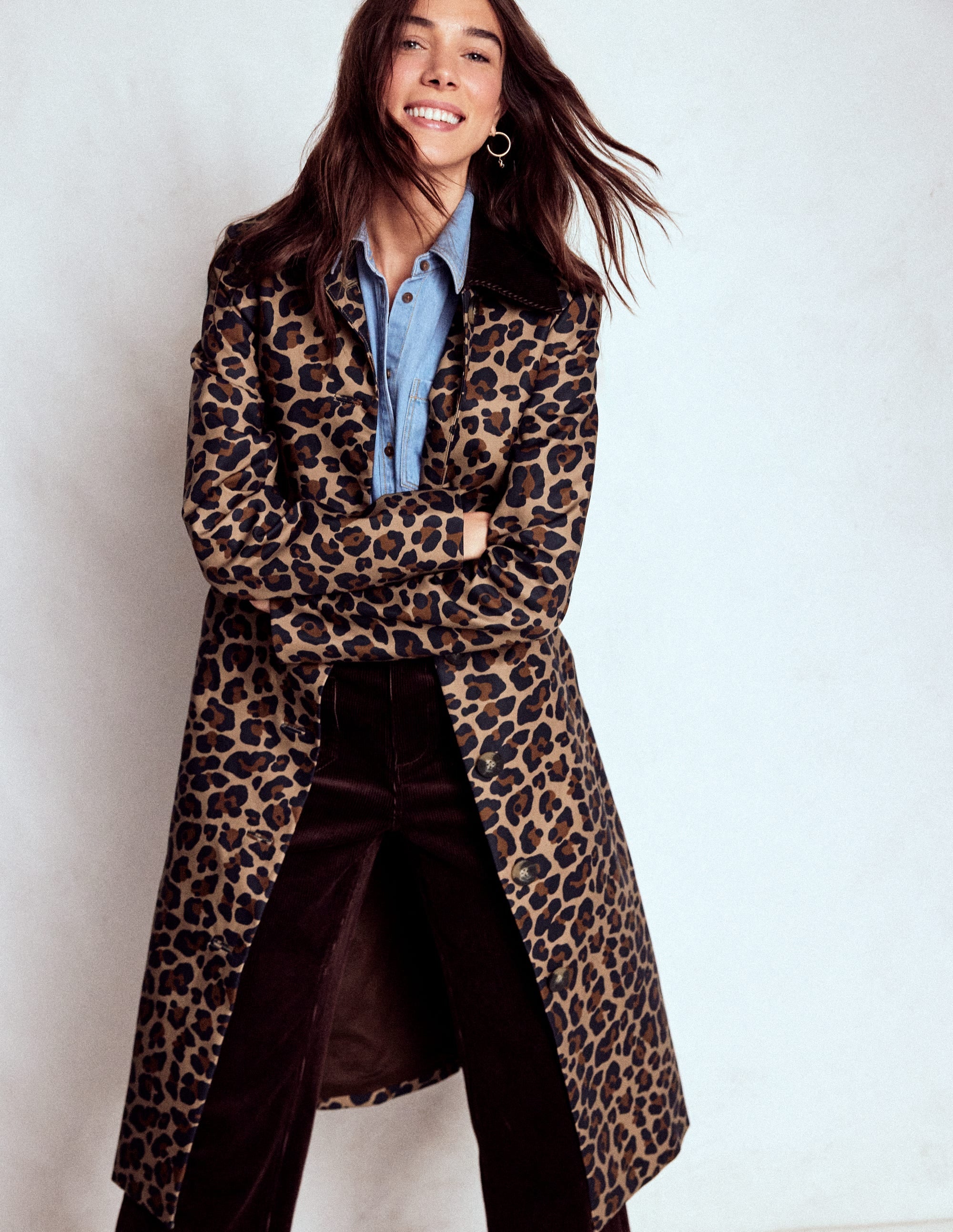 Lancaster Belted Mac-Leopard | Boden UK