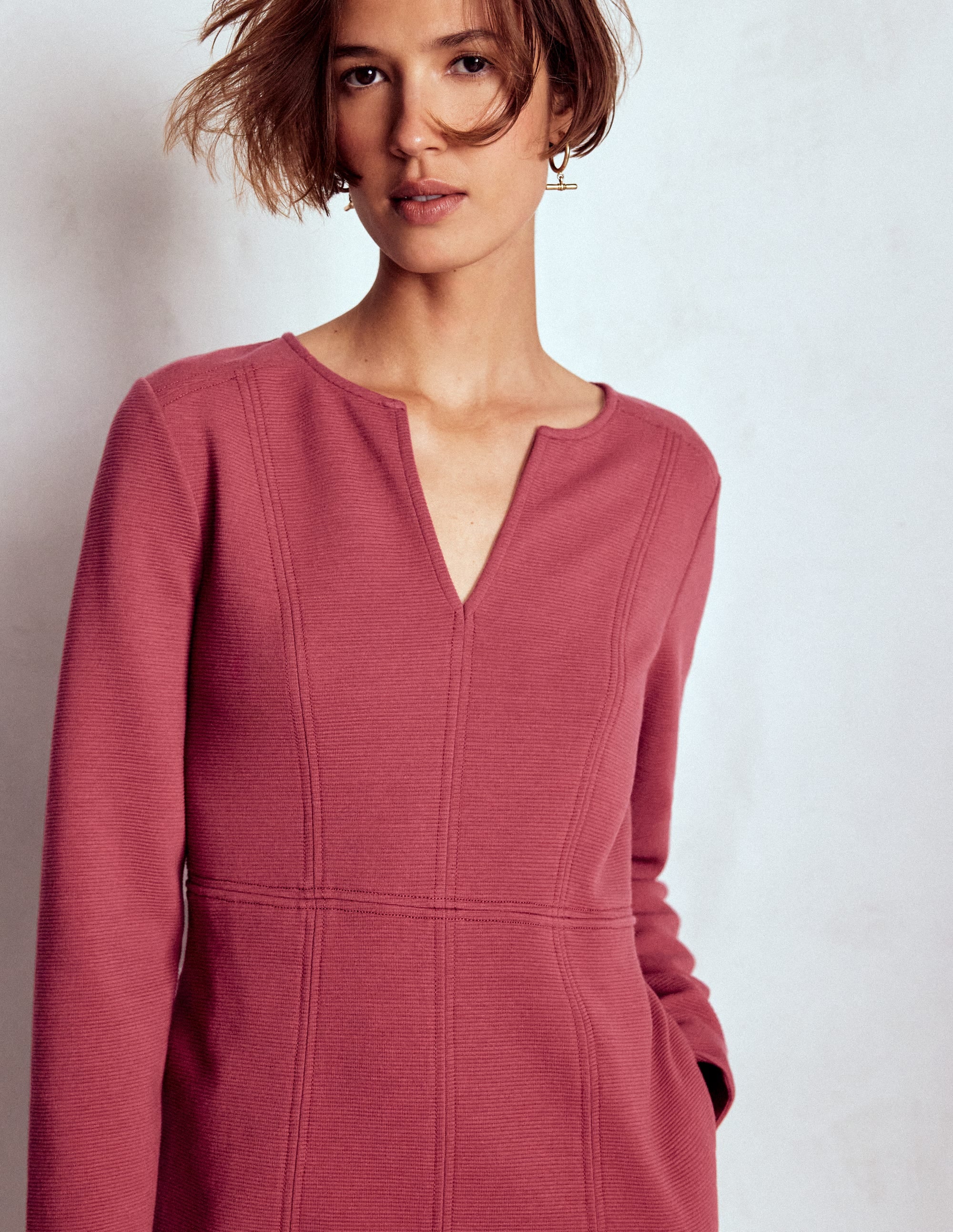 Colette Ottoman Shift Dress-Ruby Red | Boden UK