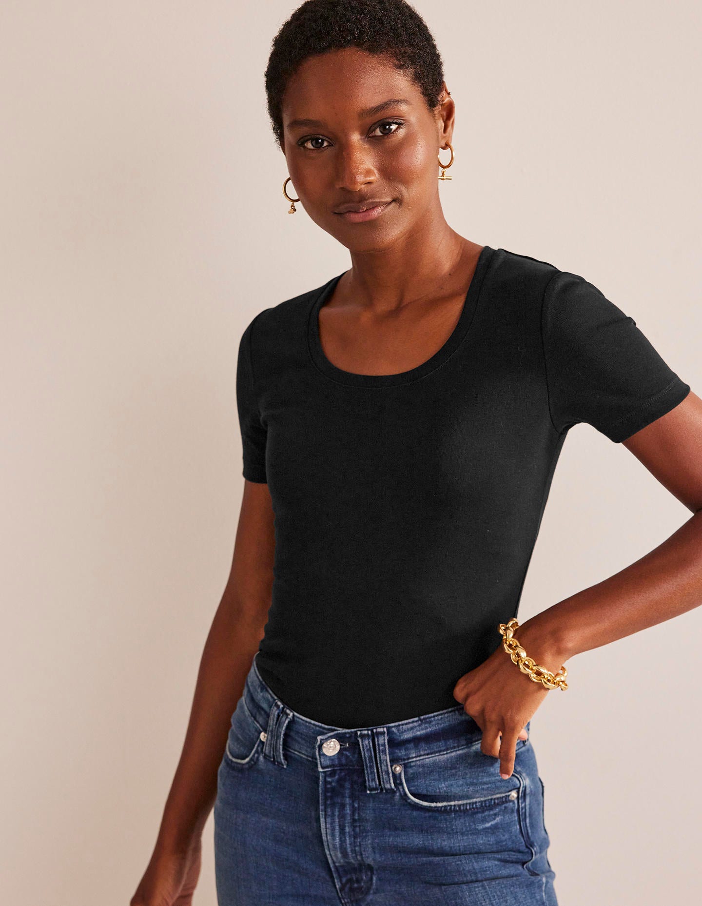Essential Jersey T-Shirt-Black | Boden AU