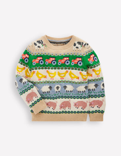 Fair Isle Jumper-Farm Animals | Boden UK