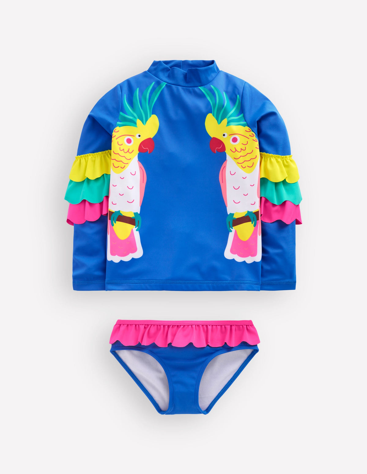 Appliqué Rash Vest Set - Azure Blue Parrot | Boden UK