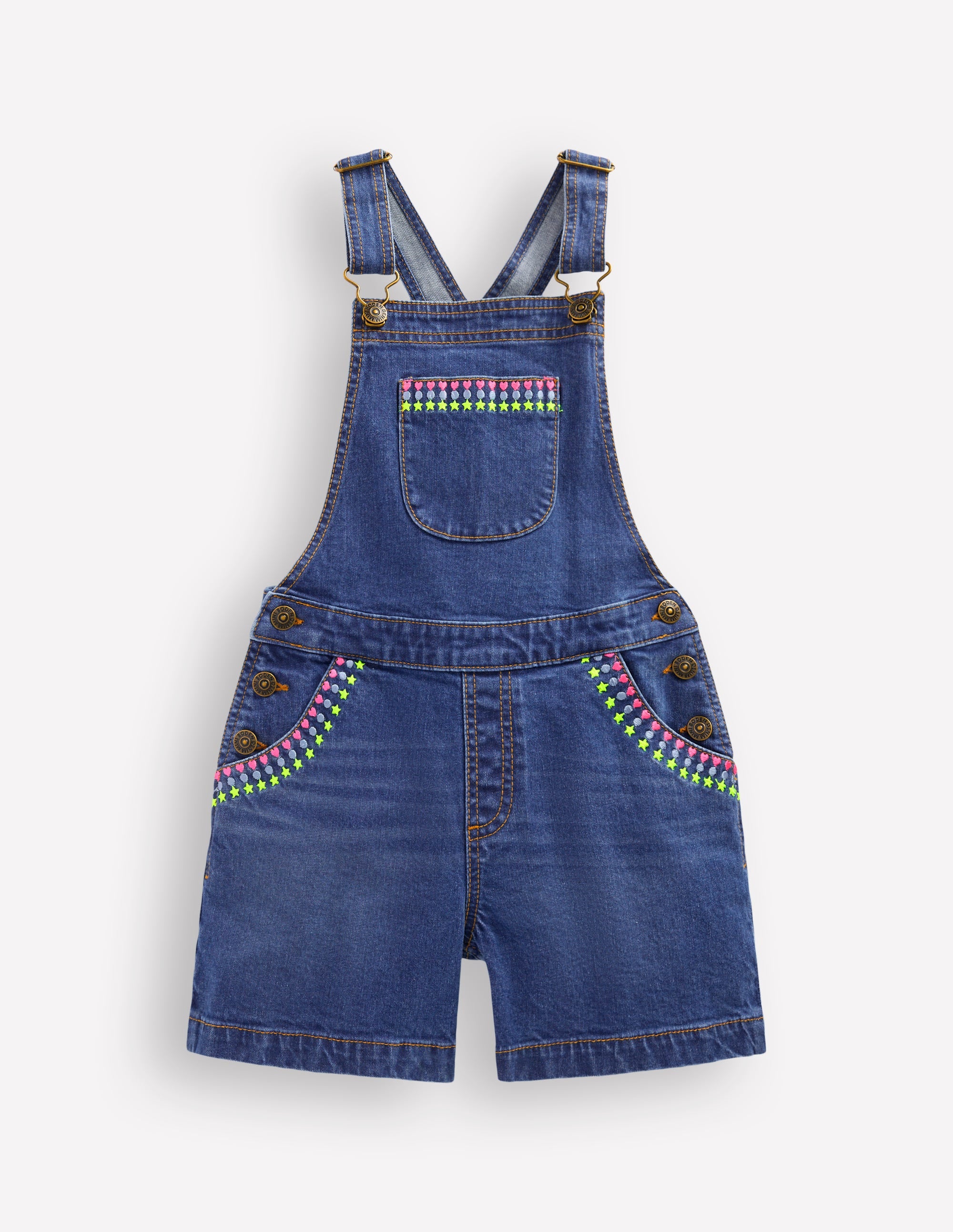 Short Dungaree-Mid Vintage Embroidered | Boden UK
