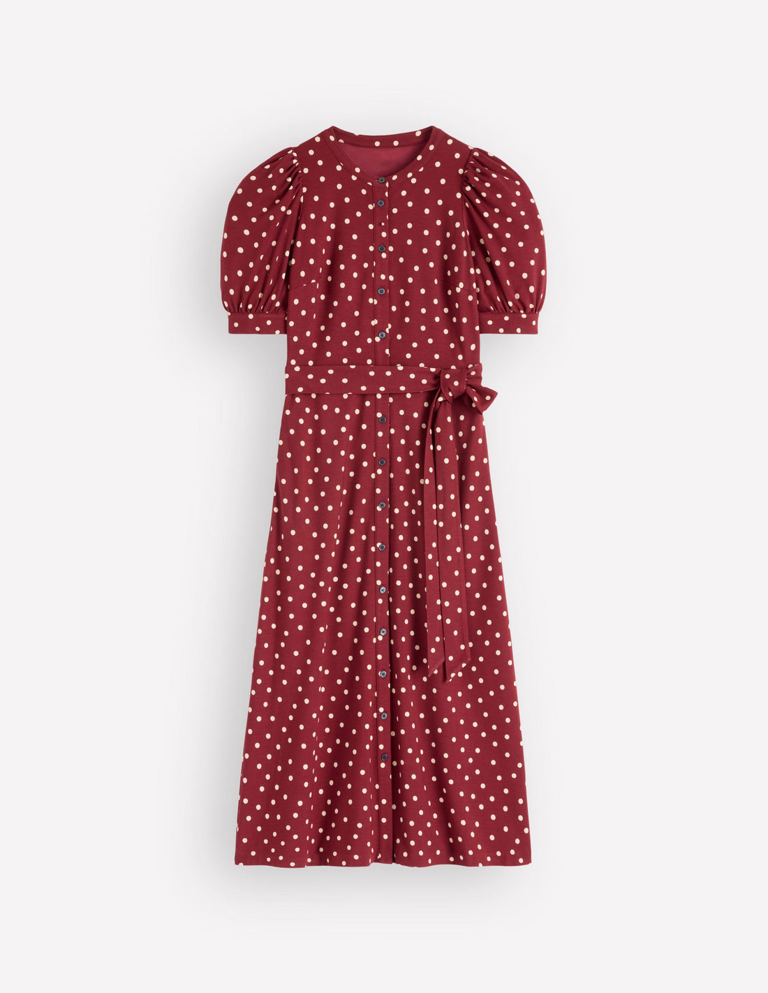 Puff Sleeve Ponte Shirt Dress - Red Pear, Painted Dot | Boden UK